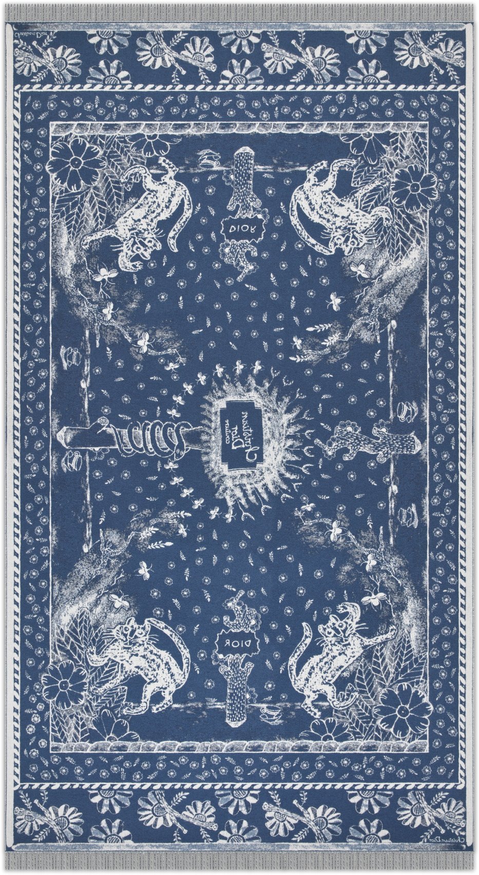 DIOR AND HYLTON NEL Blanket Gray and Blue Wool and Cashmere | DIOR
