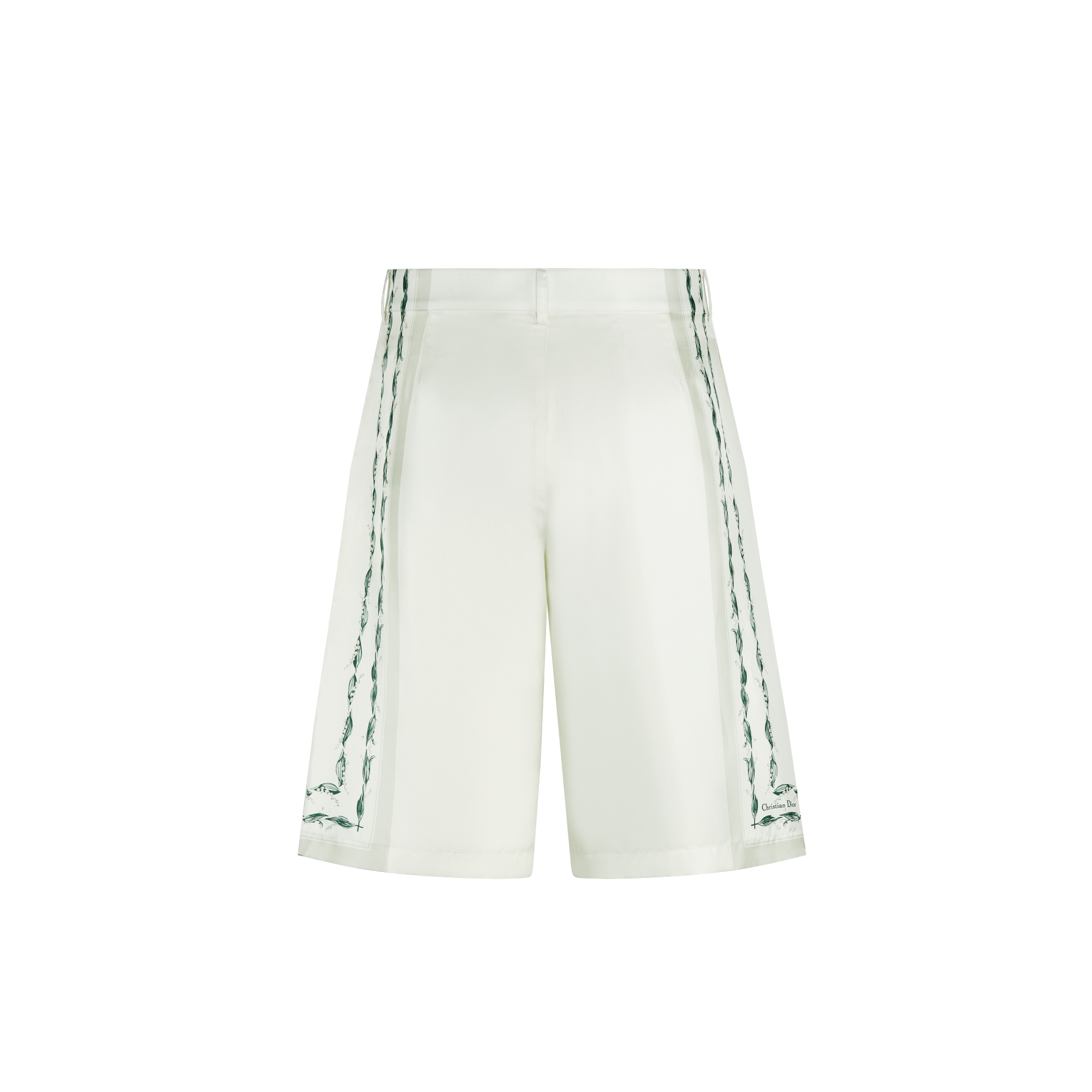 Christian Dior Couture Lily of the Valley Bermuda Shorts White Silk ...