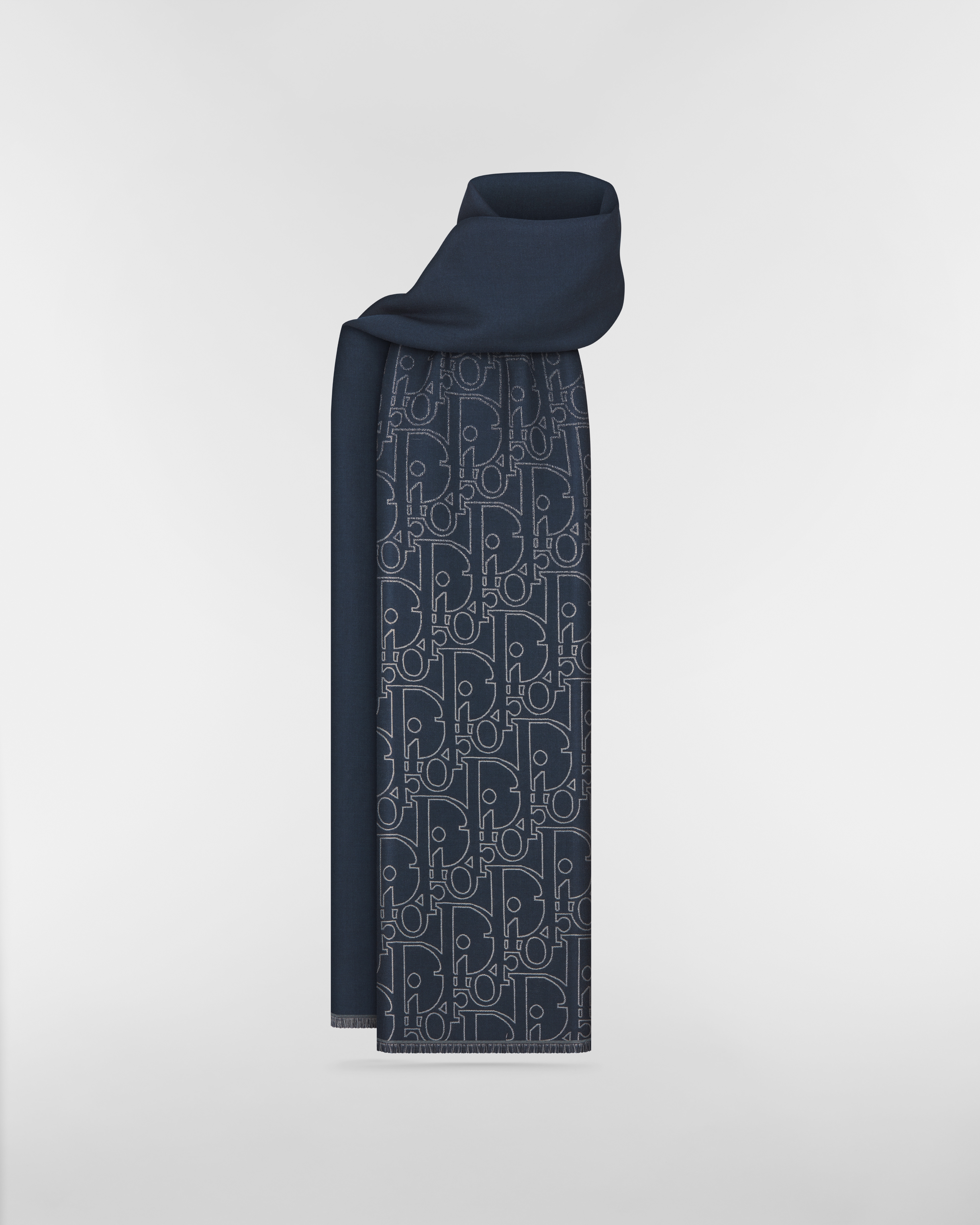 Gradient Dior Gravity Scarf Black and Gray Wool and Silk | DIOR