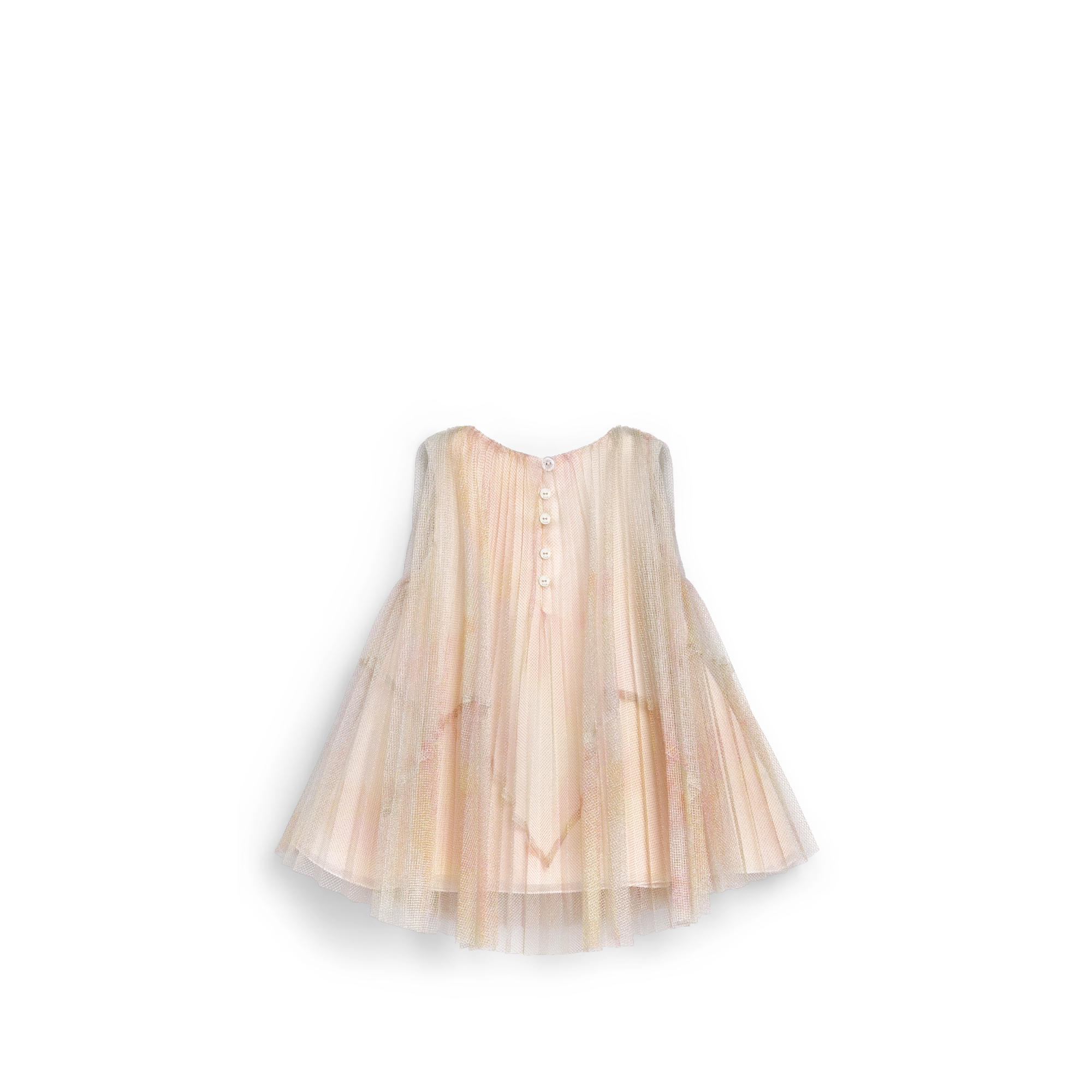Baby Flared Dress Metallic Multicolor Pleated Tulle | DIOR