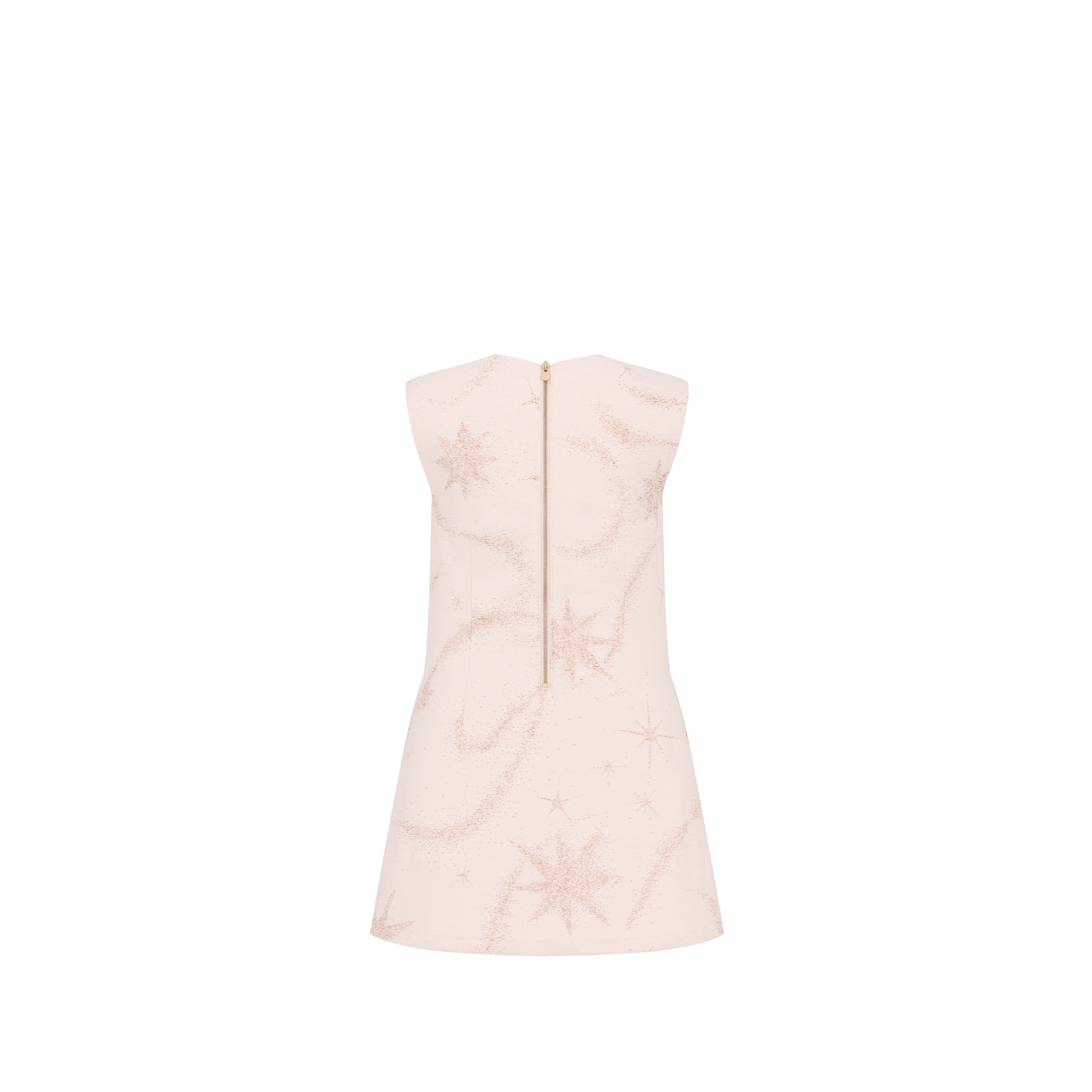 Robe trapèze enfant Gabardine de coton rose pâle jacquard à motif ...