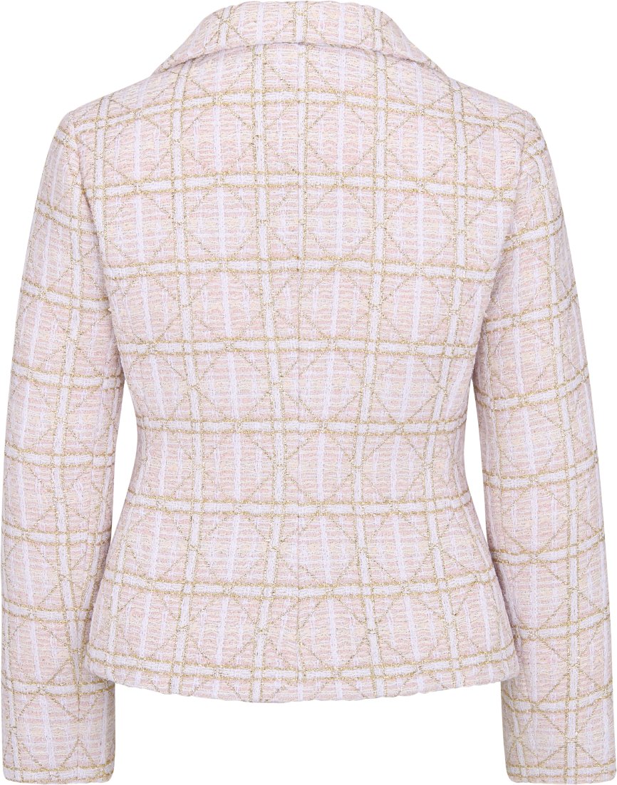 Kids' Bar Jacket Pale Pink Tweed with Gold-Tone Cannage Jacquard Motif ...