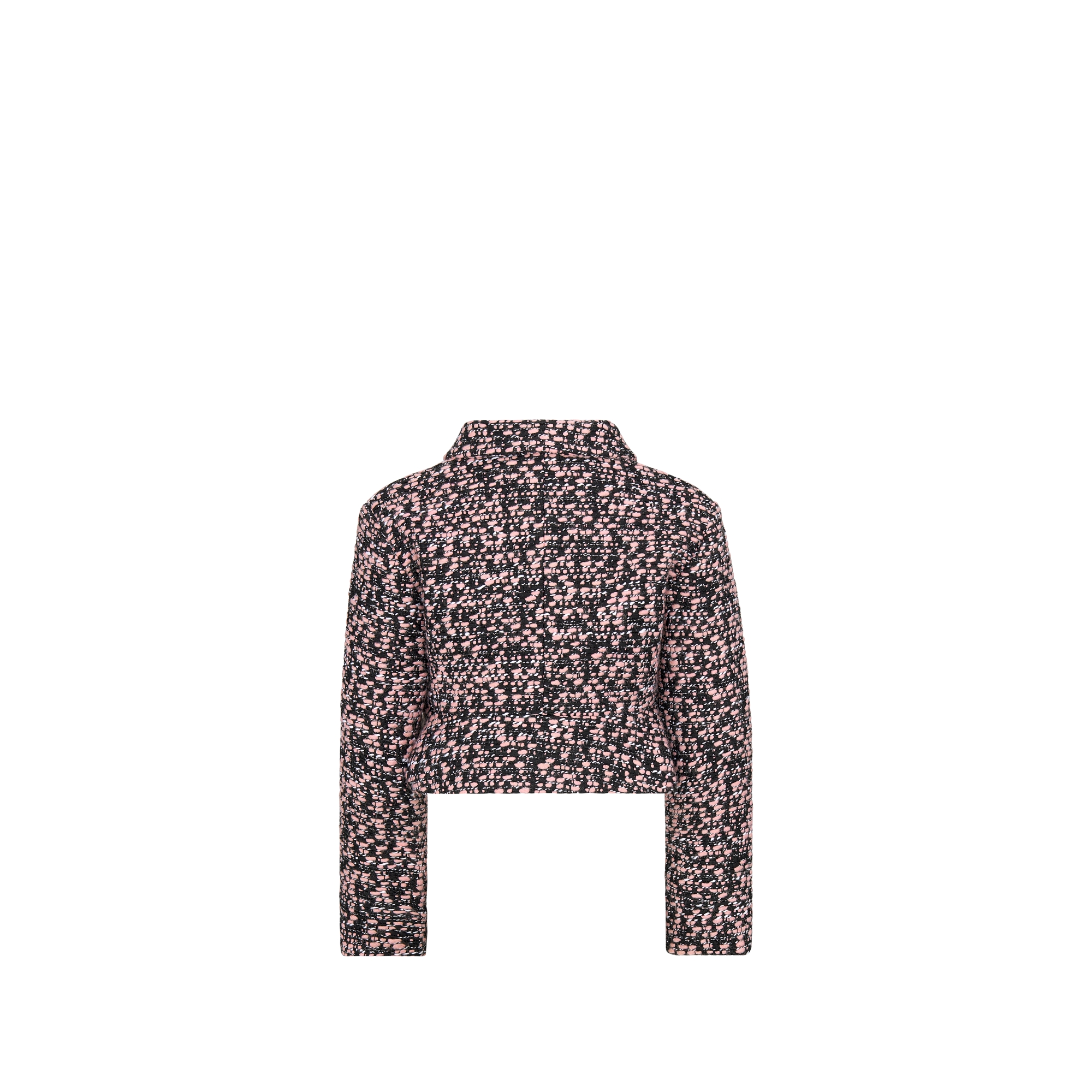 Kids' Cropped Jacket Black, Pink and Silver-Tone Tweed | DIOR