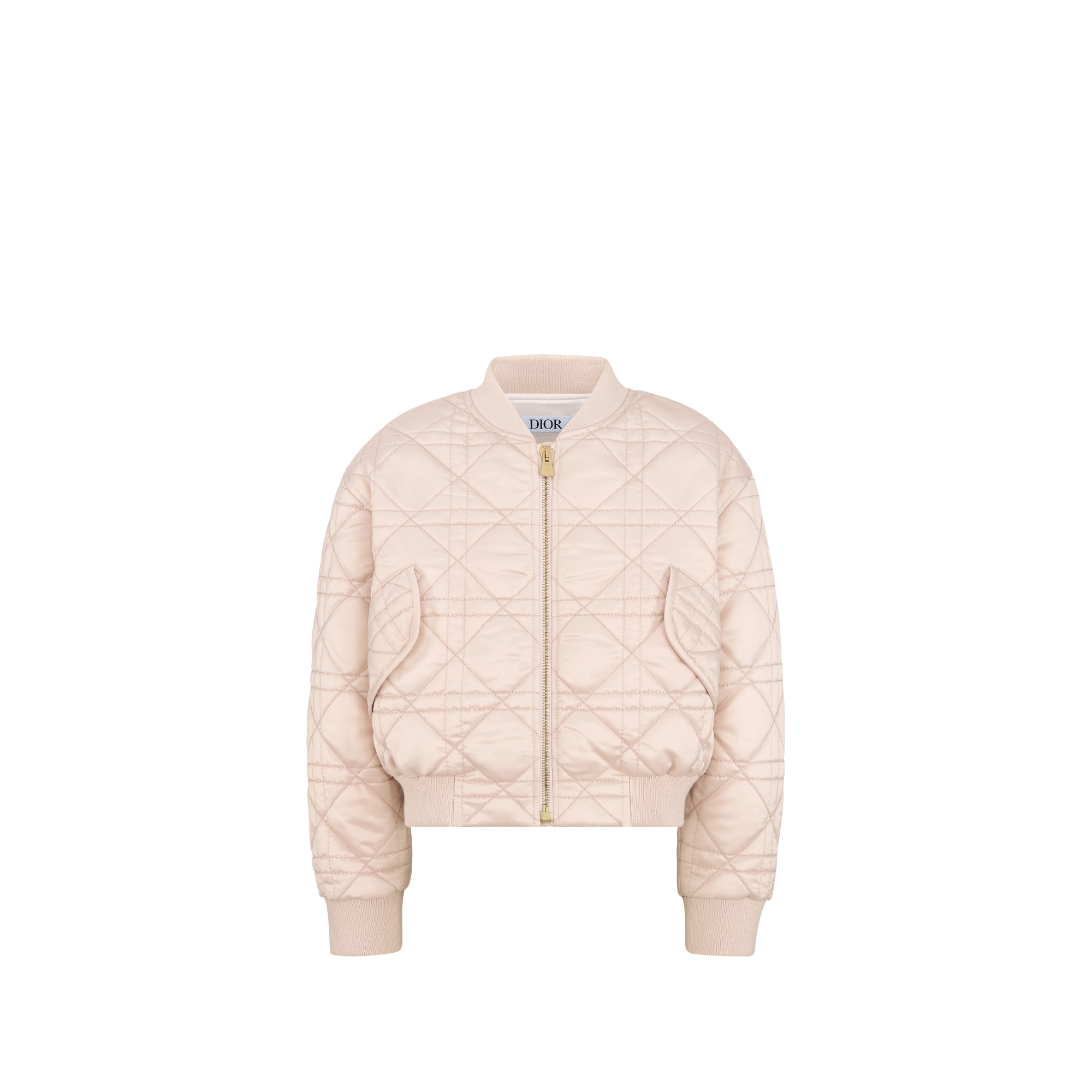 Kids' Bomber Jacket Pale Pink Cannage Satin-Finish Technical Fabric | DIOR