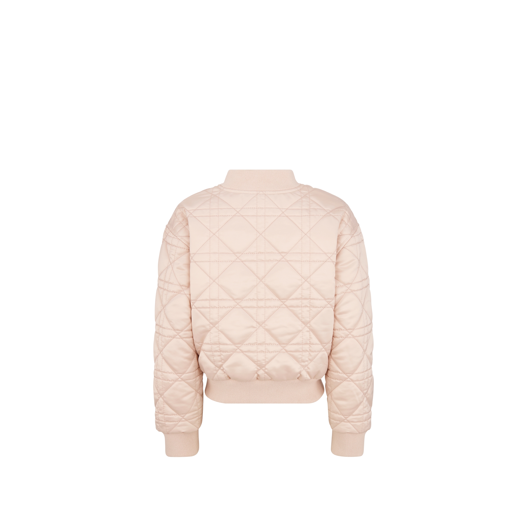 Kids' Bomber Jacket Pale Pink Cannage Satin-Finish Technical Fabric | DIOR