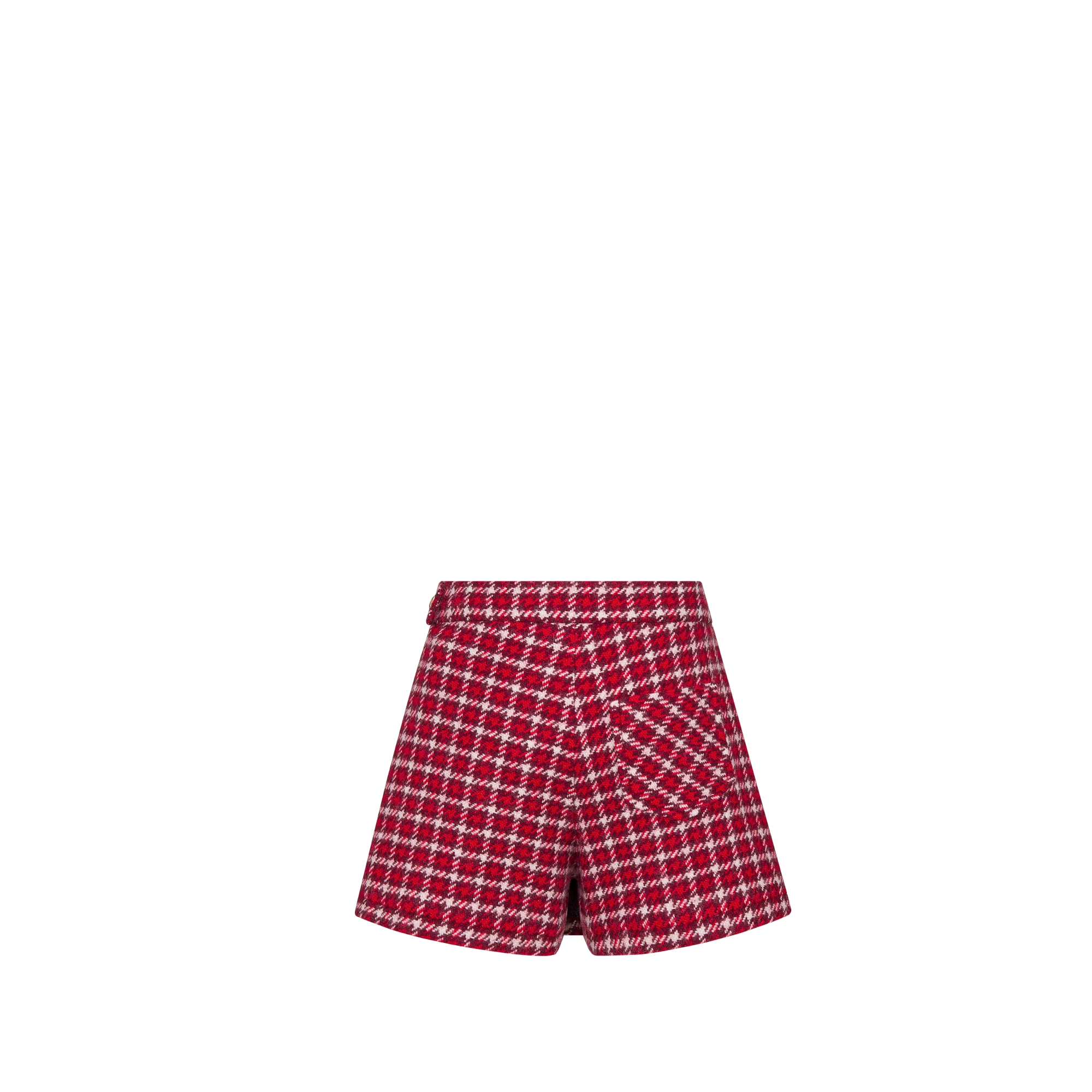 Kids' Wrap Skort Metallic White and Red Houndstooth Wool and Cashmere ...