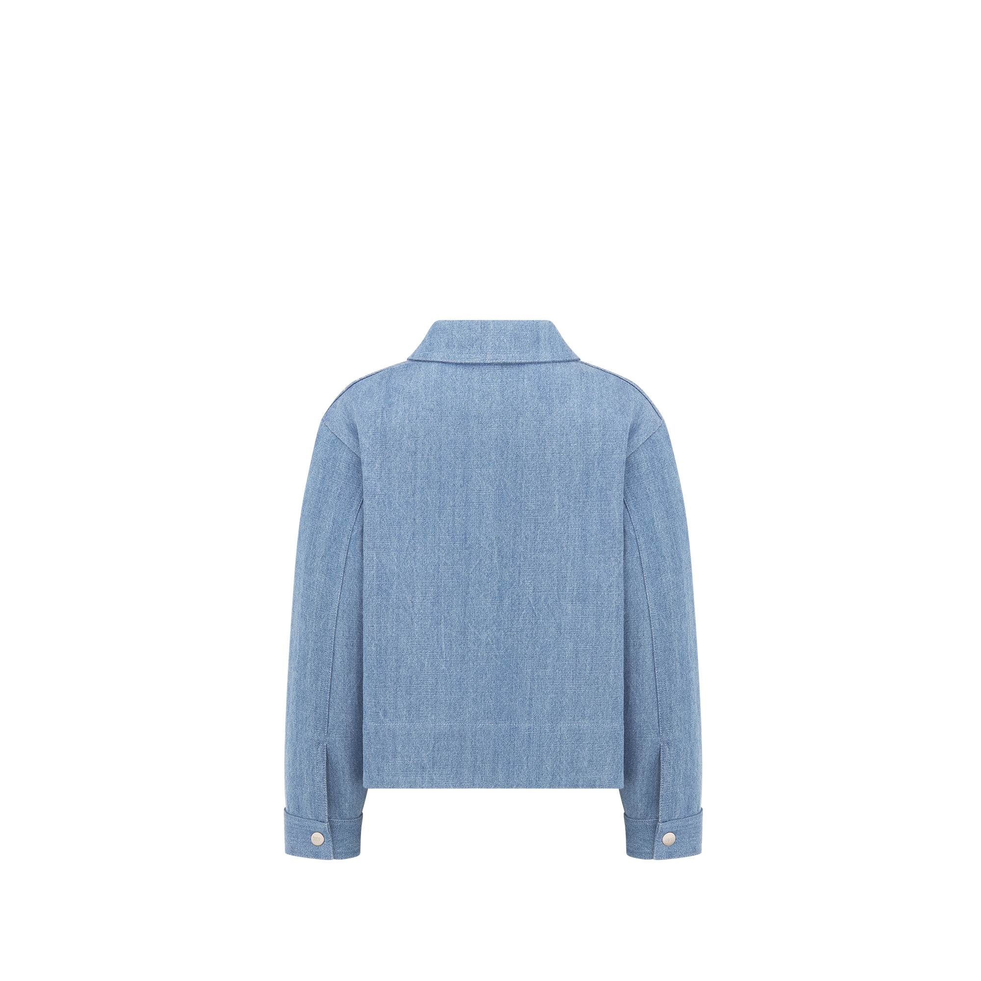 Kids' Jacket Blue Cotton Denim Embroidered with Ivory Seasonal Floral ...