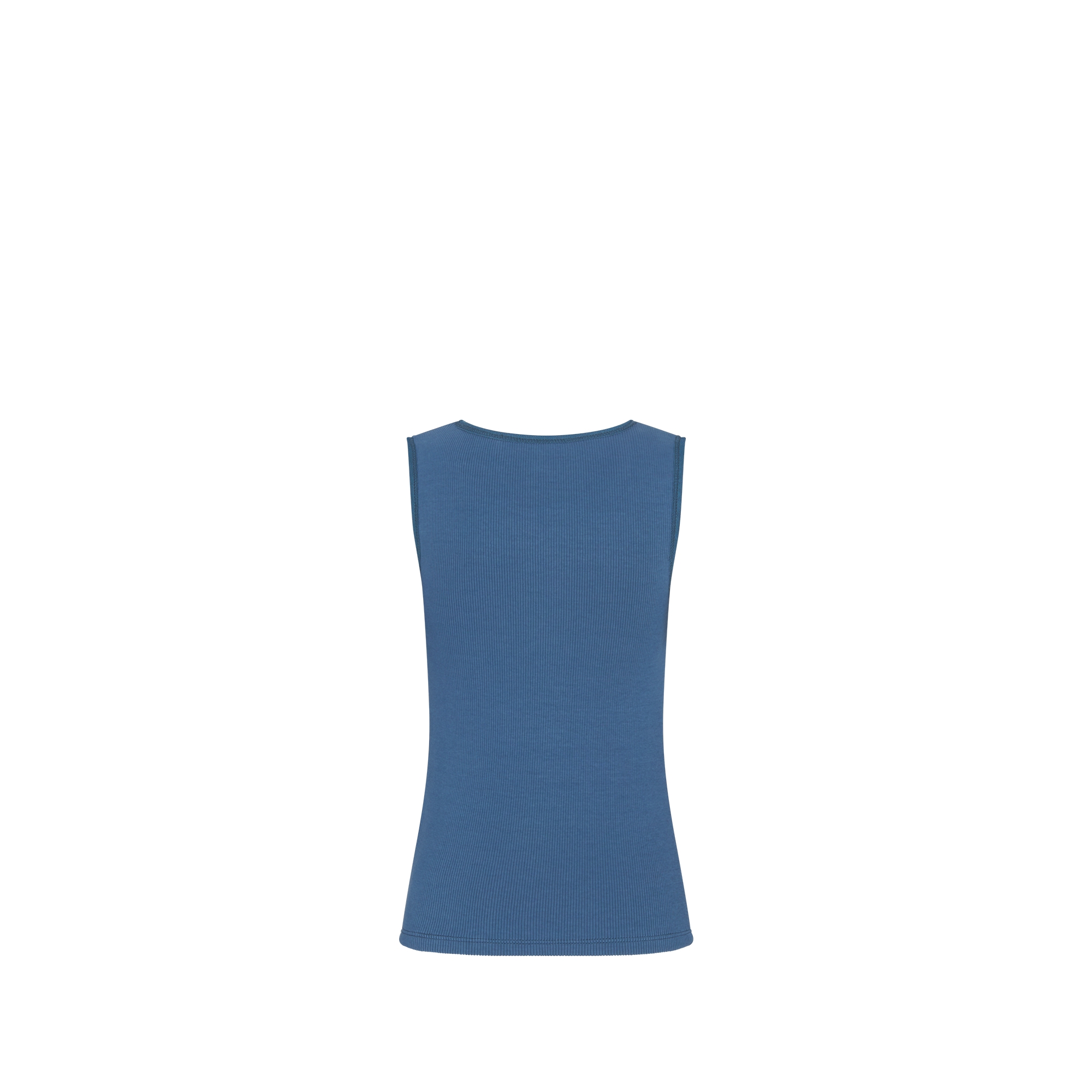 Kids' Tank Top Indigo Blue Ribbed Cotton Jersey | DIOR