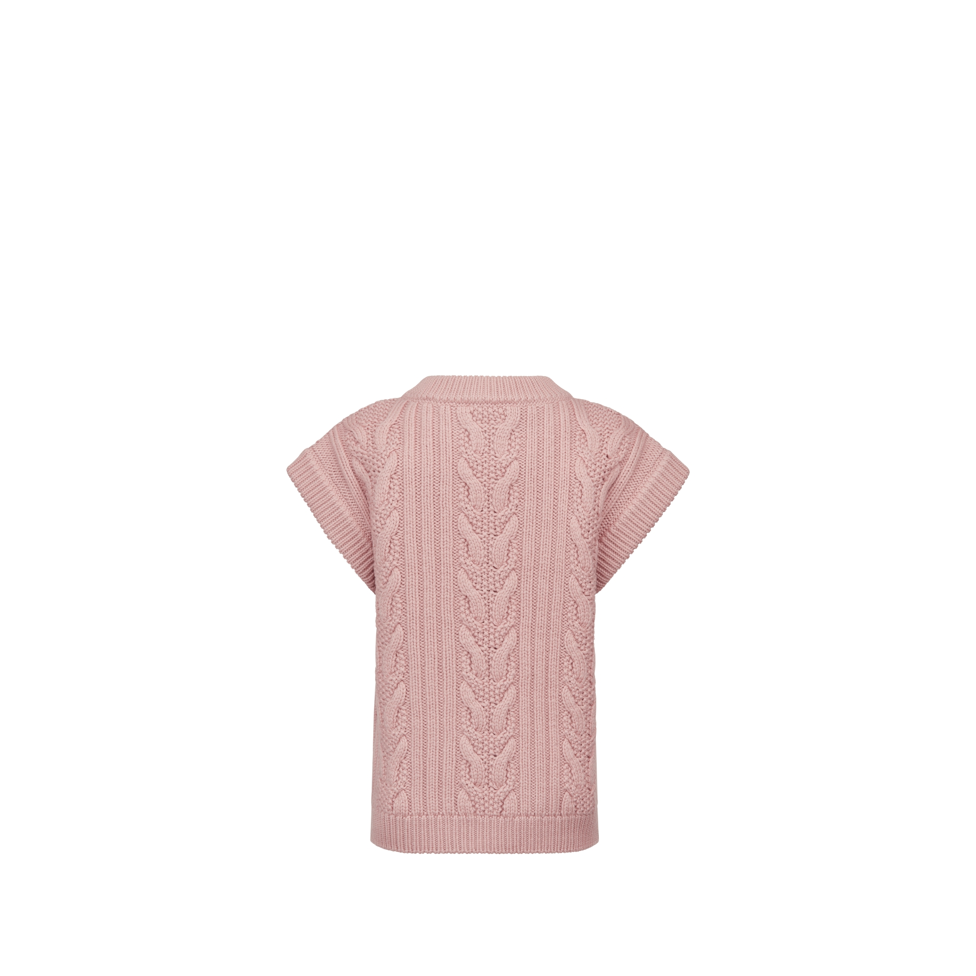Gilet per bambini Maglia di lana rosa antico a trecce | DIOR