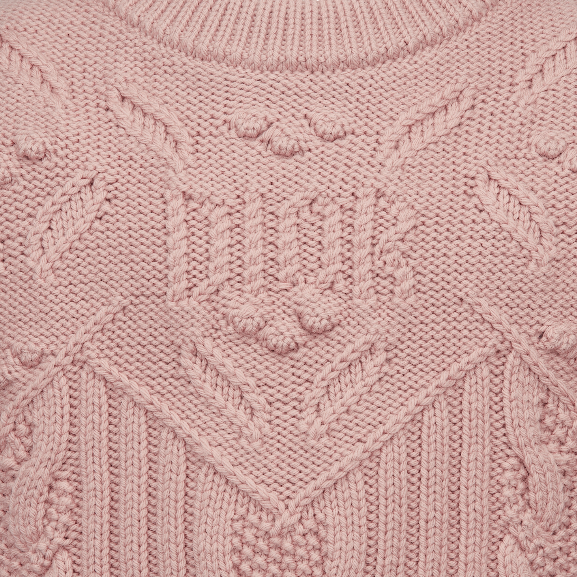Gilet per bambini Maglia di lana rosa antico a trecce | DIOR