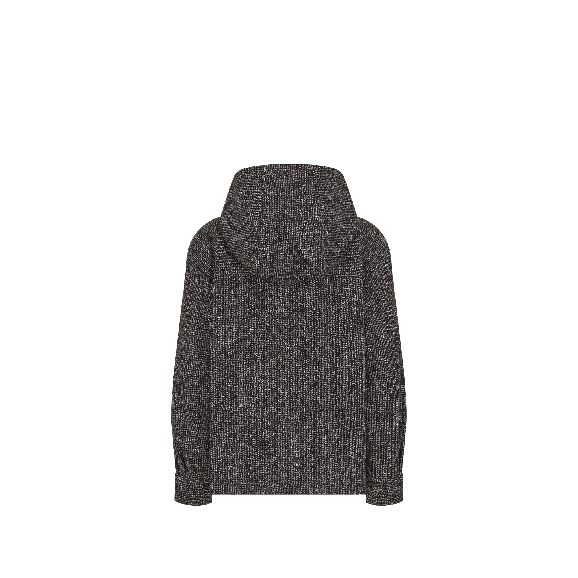 Kids' Hooded Jacket Deep Gray Micro-Houndstooth Cotton Jersey Jacquard ...