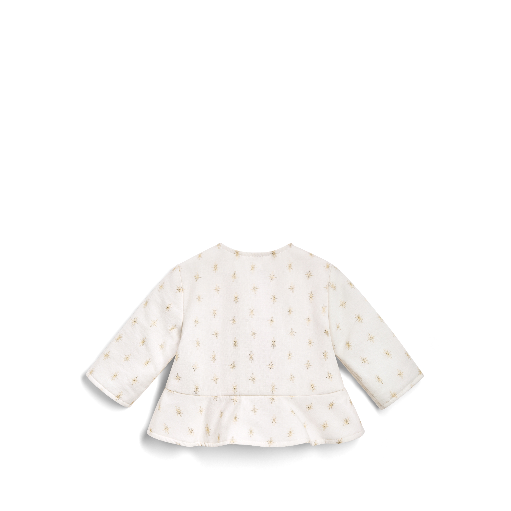 Baby Blouse Ivory Cotton with Gold-Tone Jacquard Star Motif | DIOR