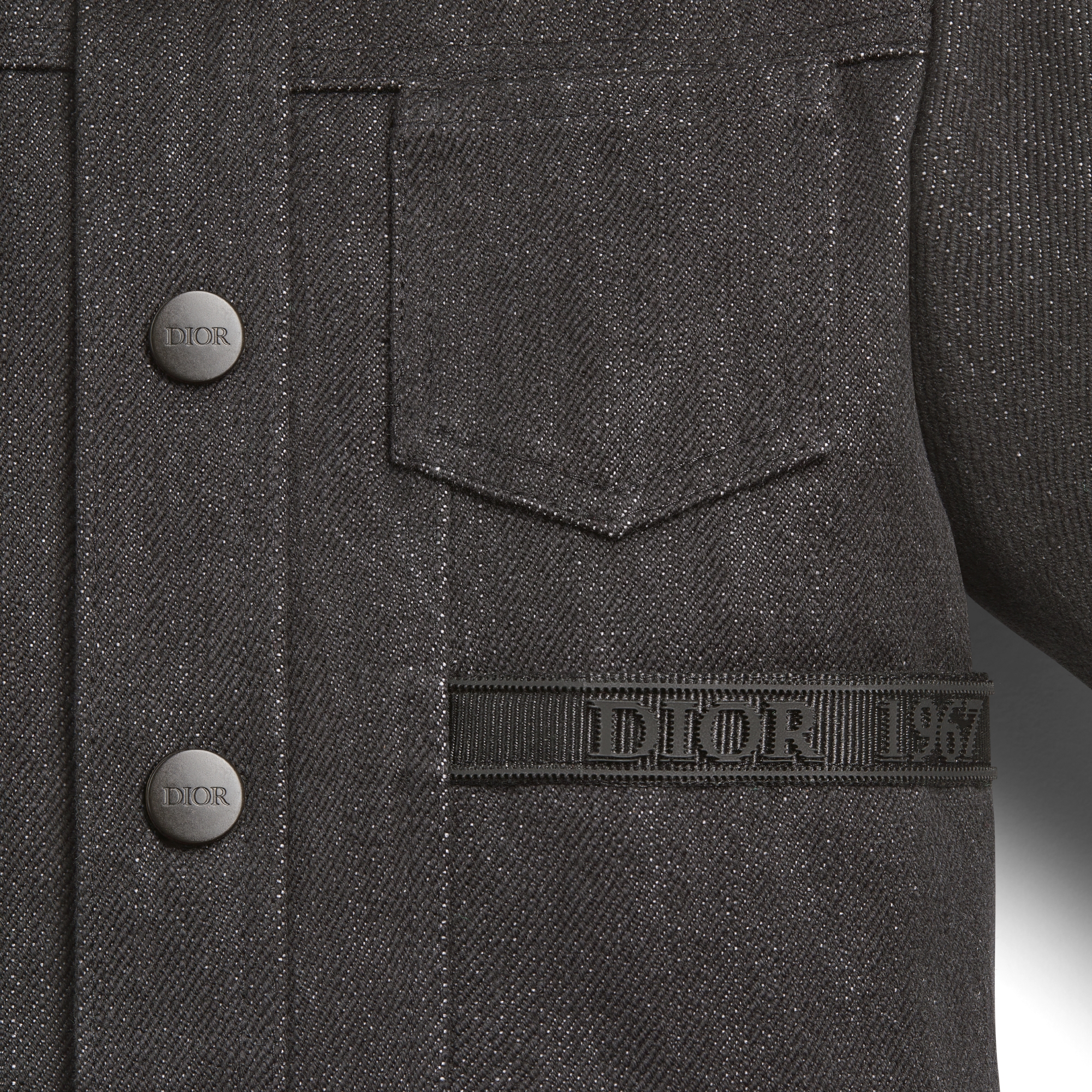 Baby Jacket Anthracite Gray Denim-Effect Cotton Gabardine | DIOR