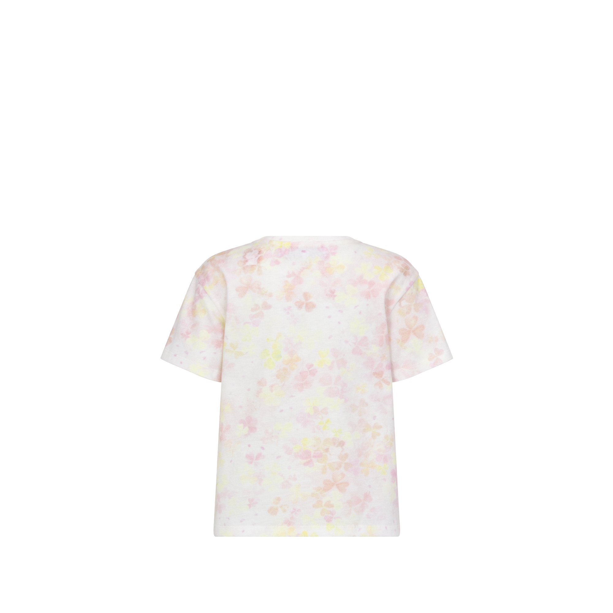 Kids' T-Shirt Ivory Cotton Jersey with Multicolor Clover Motif | DIOR