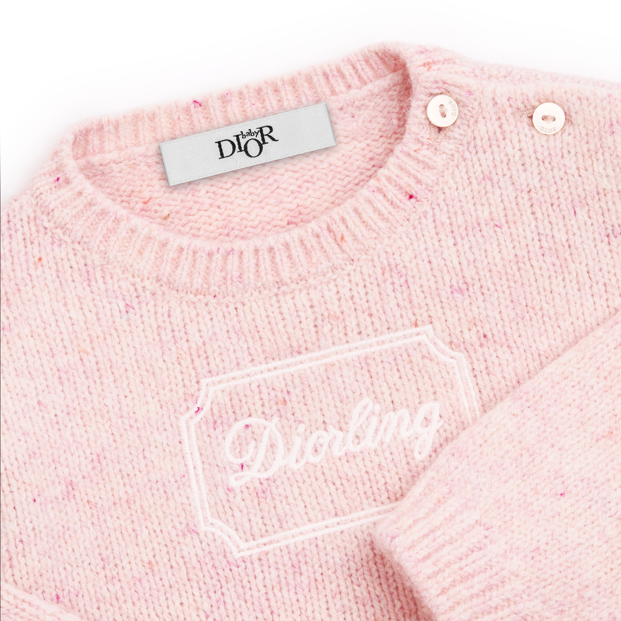 Suéter para bebé Punto mouliné de mezcla de lana rosa palo | DIOR