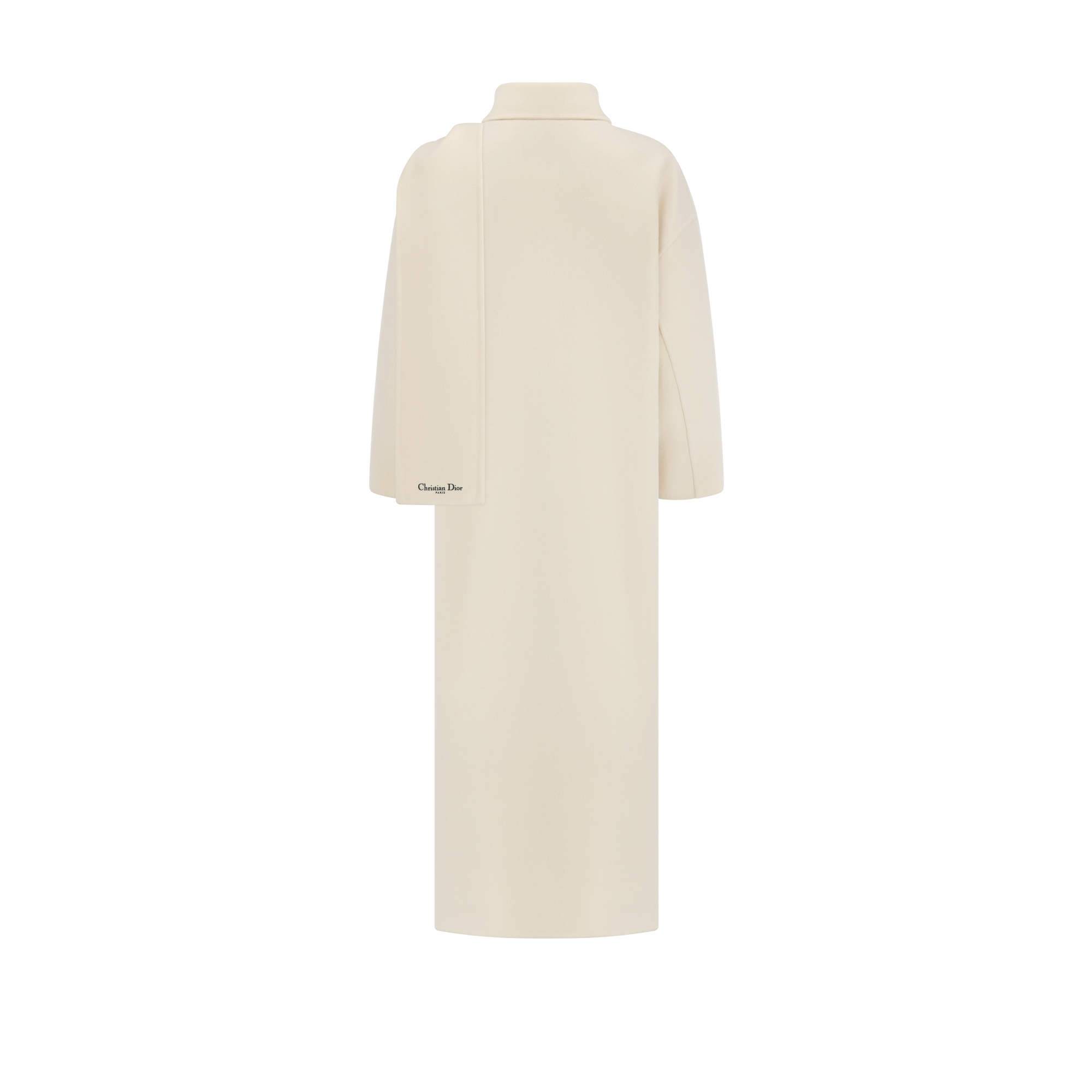 Abrigo con cuello de bufanda Fieltro reversible de mezcla de lana virgen y angora en color crudo ...