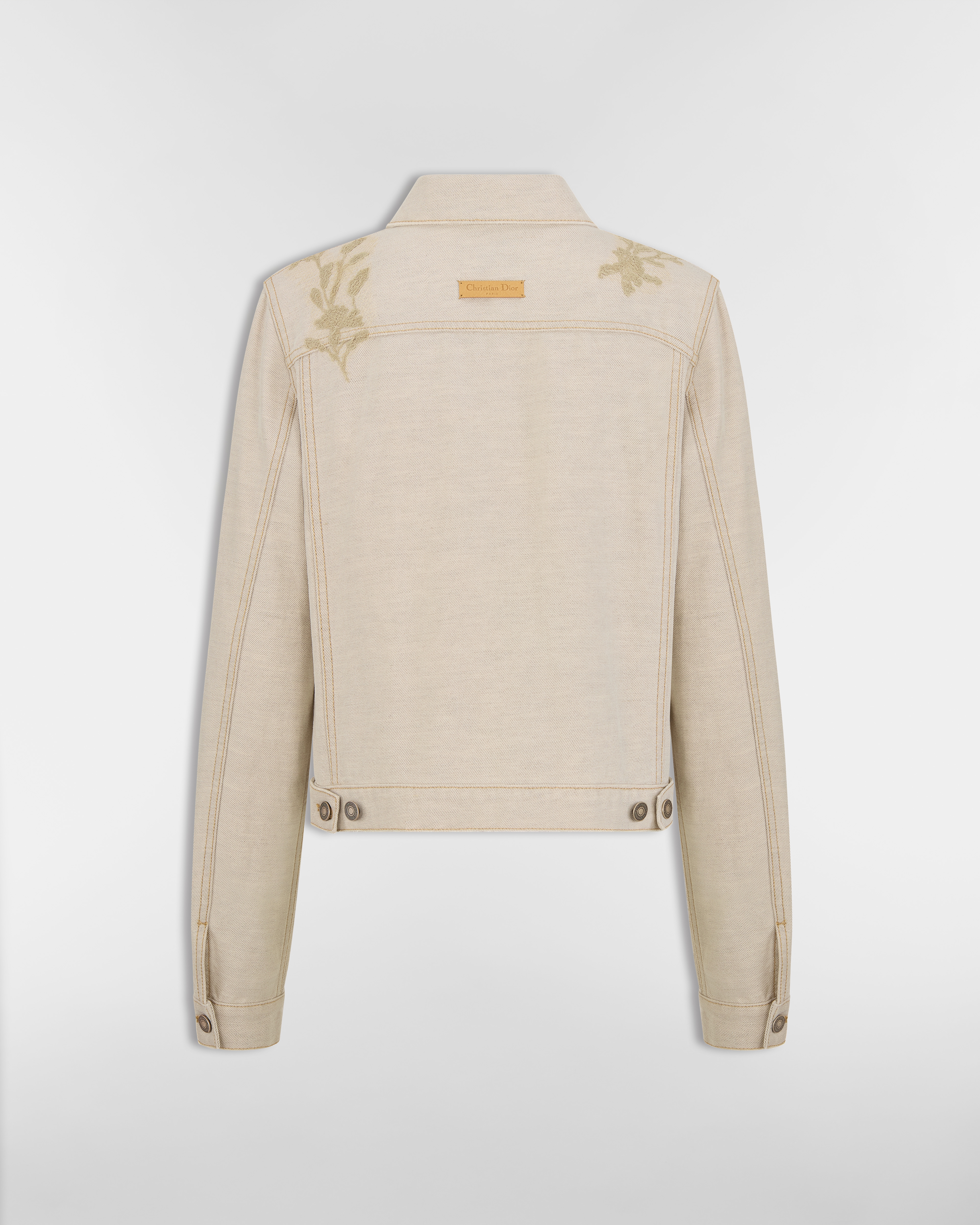 Jacket Beige Cotton Denim and Linen with Millefiori Lace | DIOR