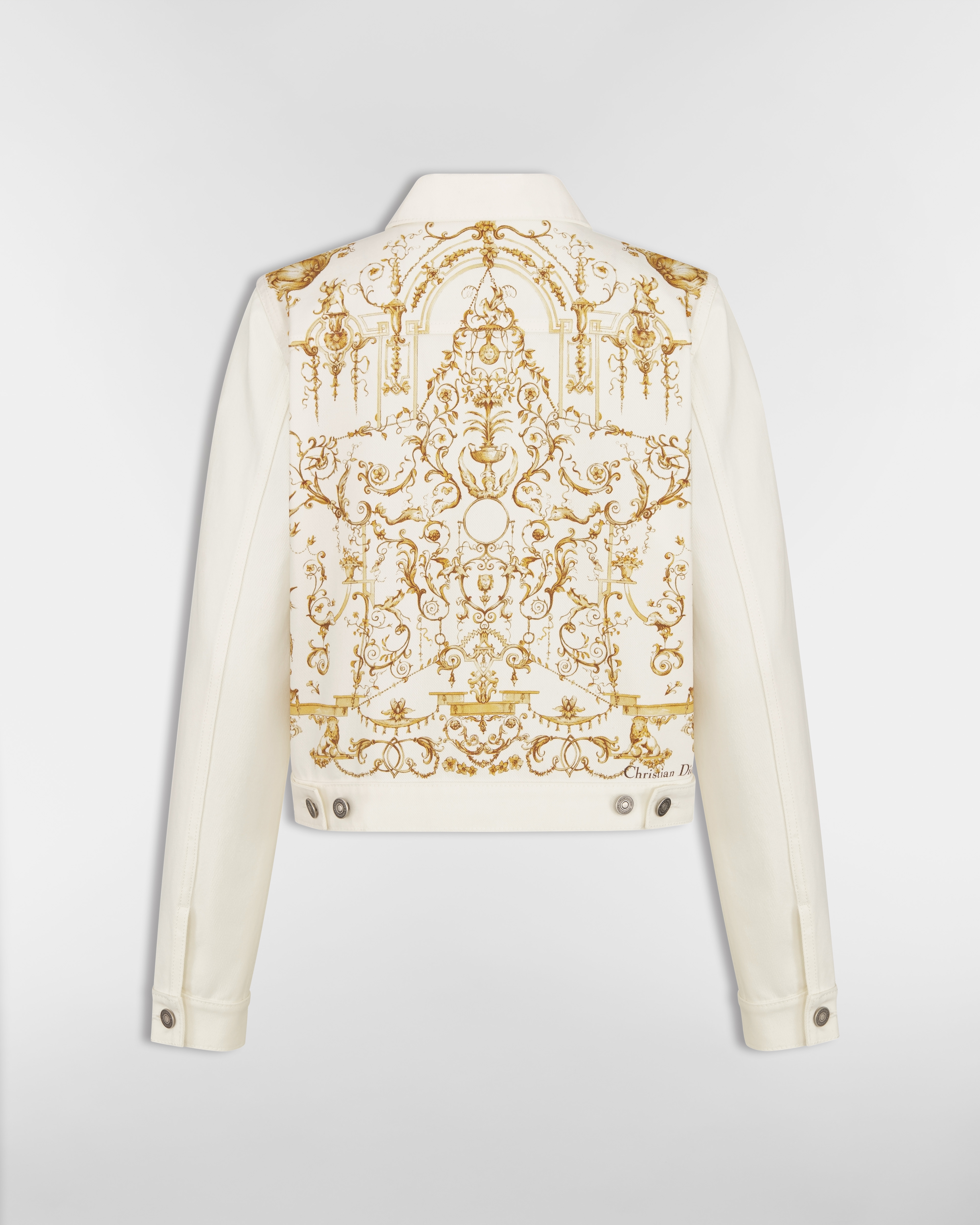 Jacket Ecru Cotton Denim with Gold-Tone Dioresque Stella Motif | DIOR