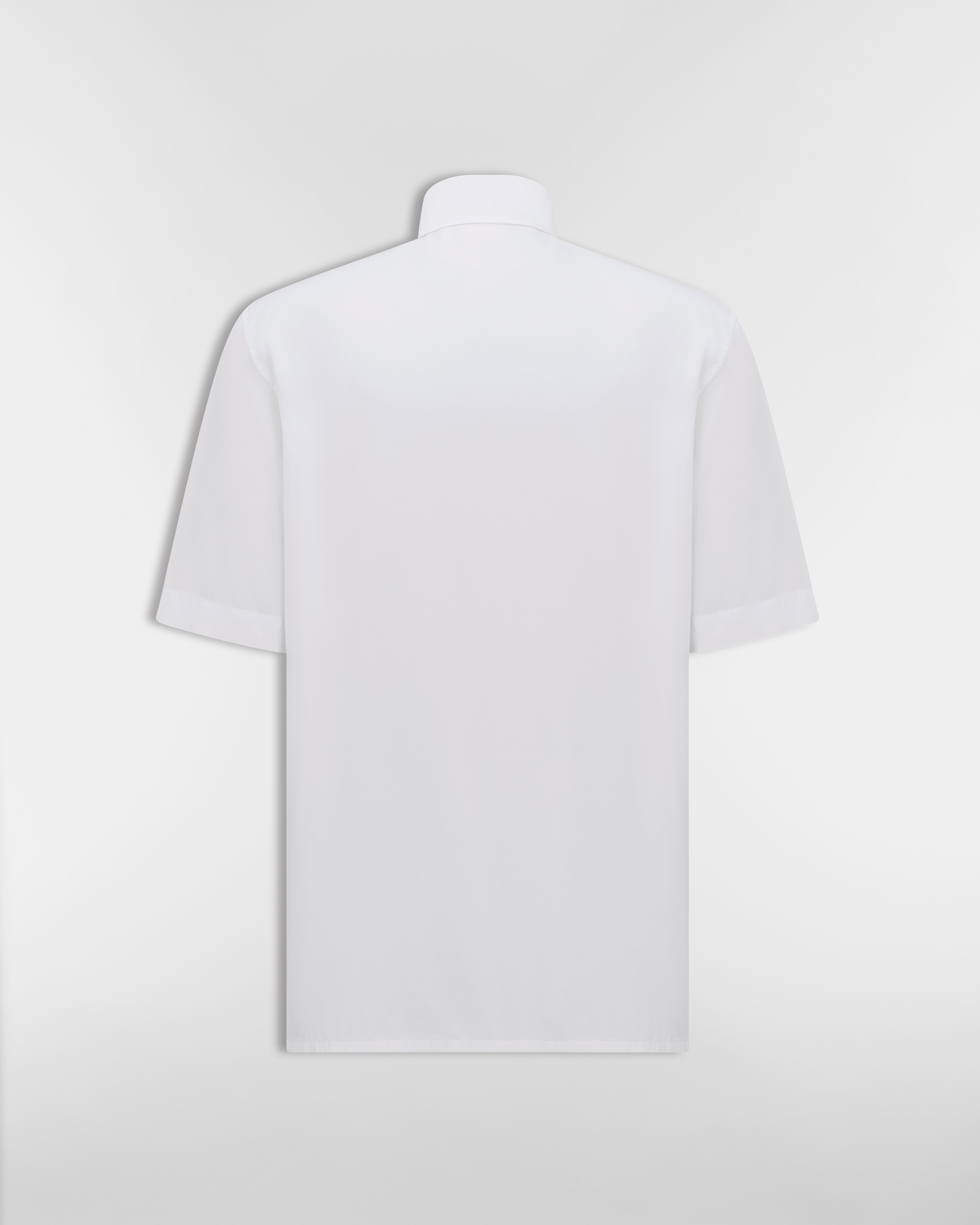 Short-Sleeved Shirt with CD Box Embroidery White Cotton Poplin | DIOR