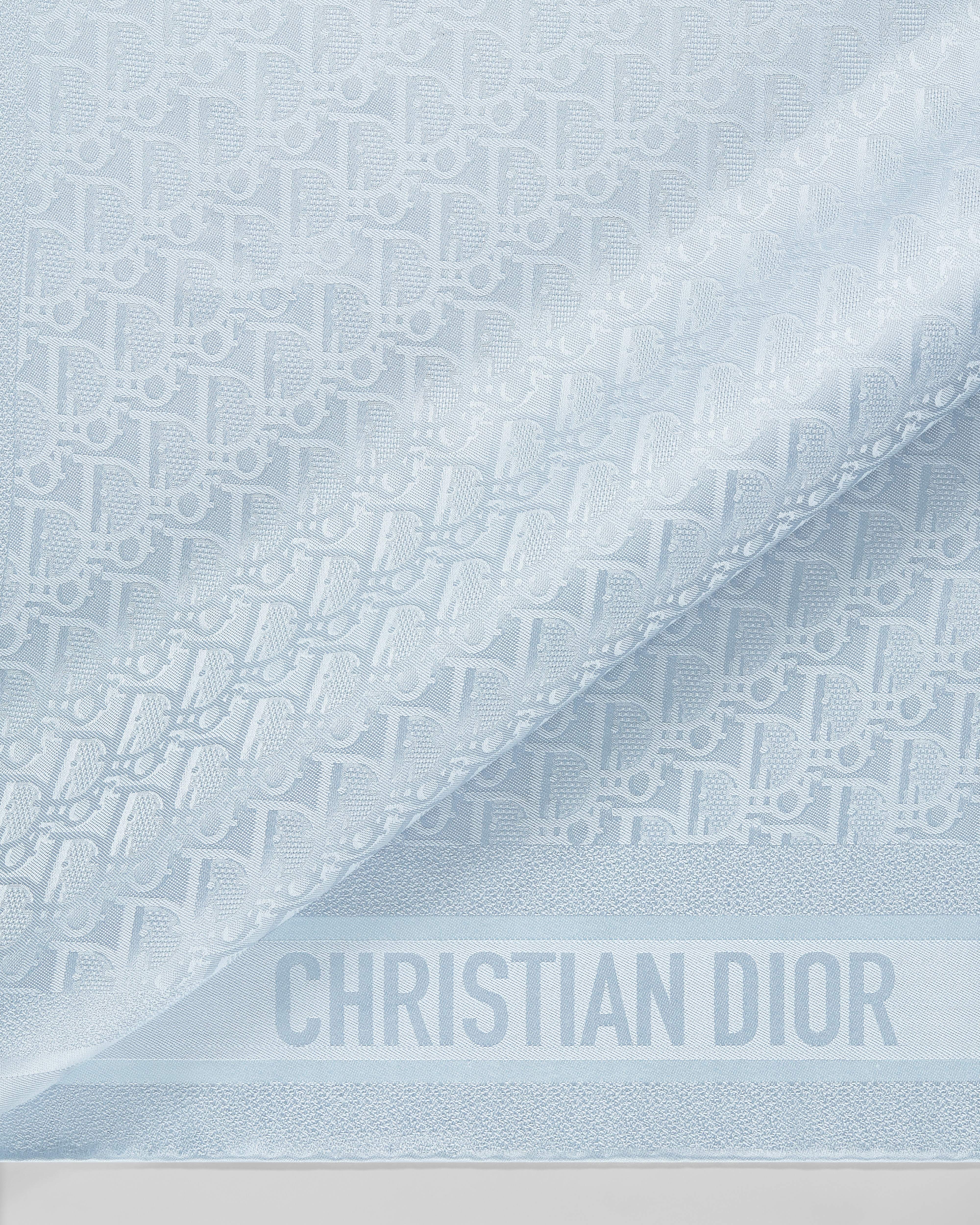 Dior Oblique Natte 70 Square Scarf Azure Blue Silk Twill | DIOR