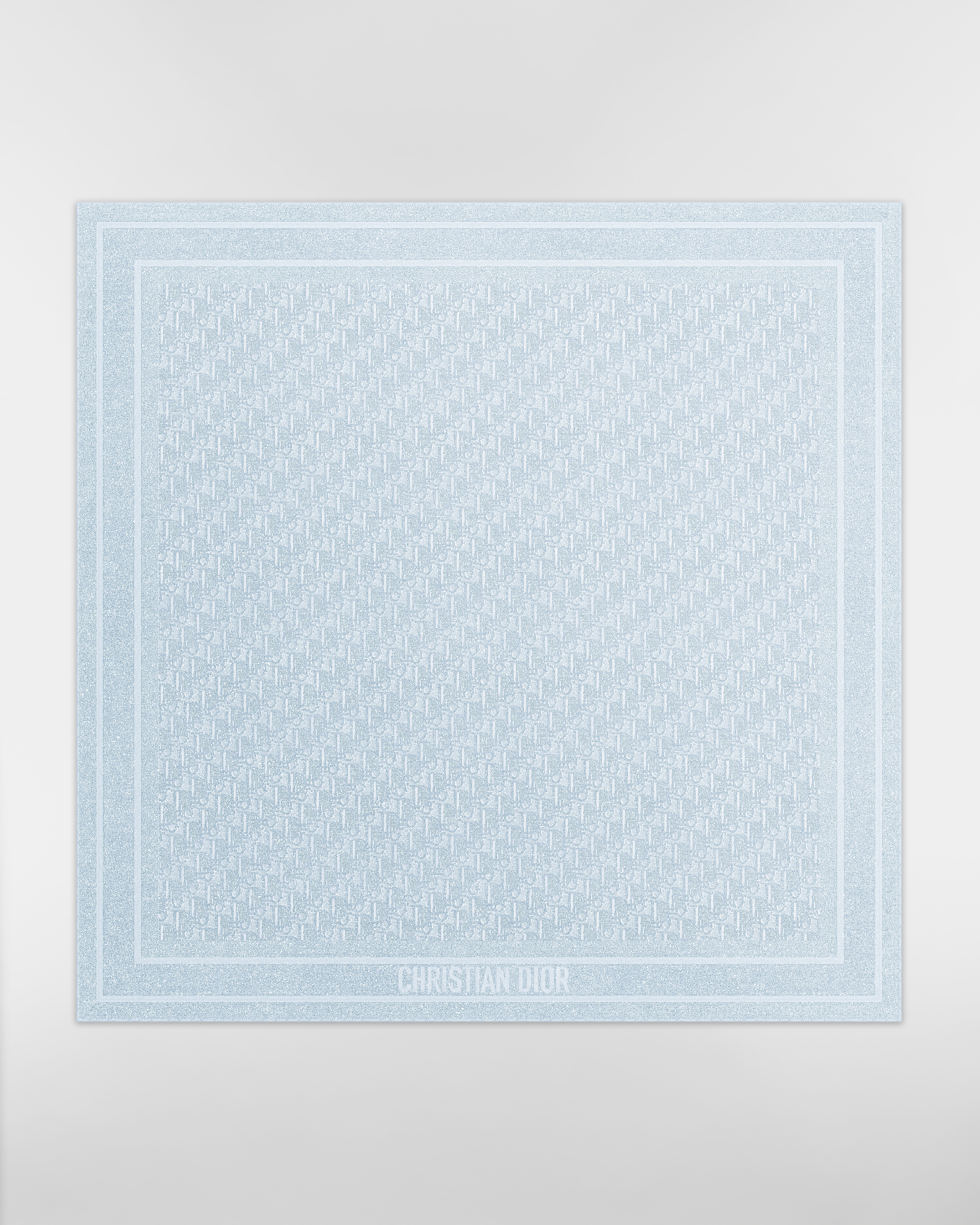 Dior Oblique Natte Shawl Blue Silk and Cashmere Blend with Metallic ...