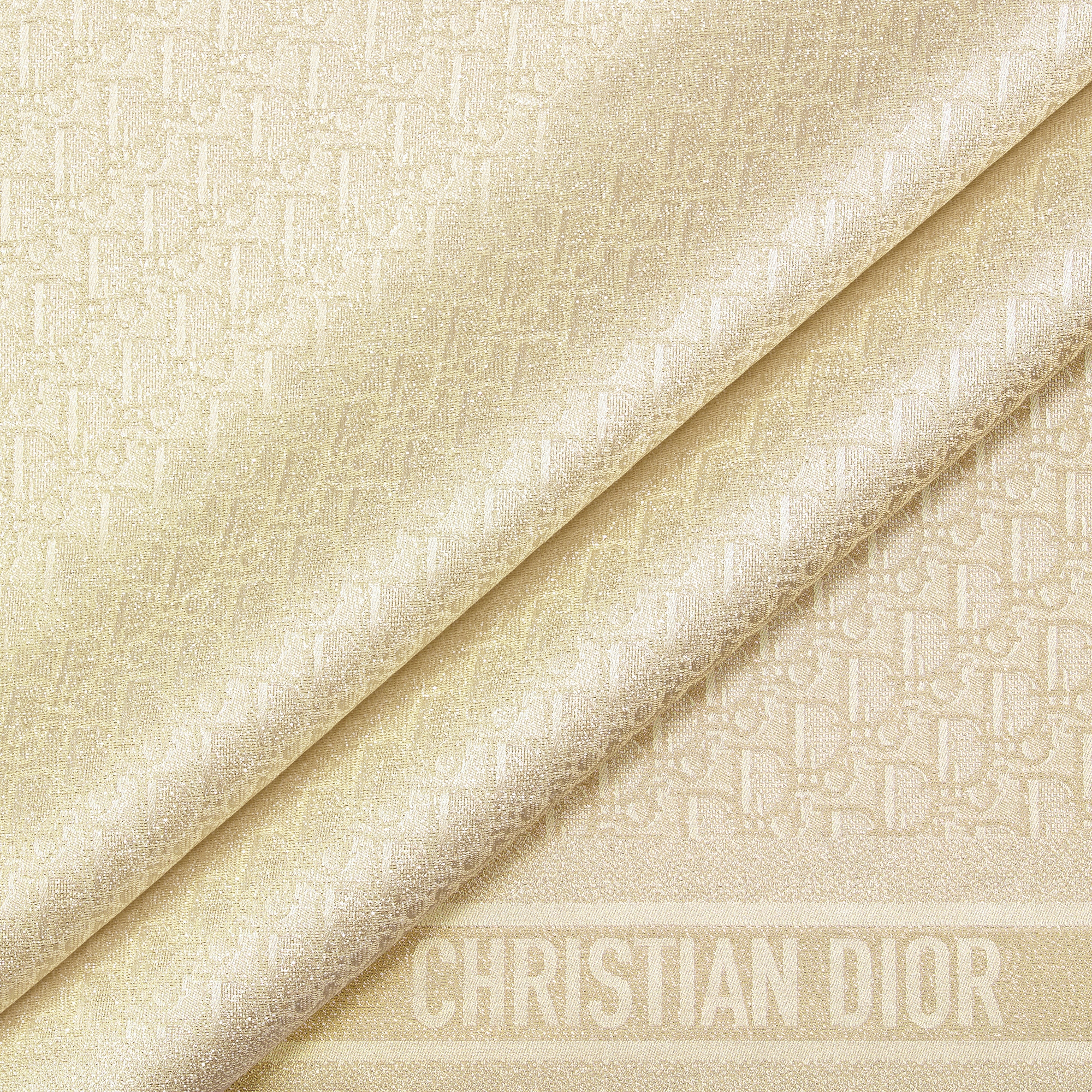 Dior Oblique Natte Shawl Gold-Tone Silk and Cashmere Blend with ...