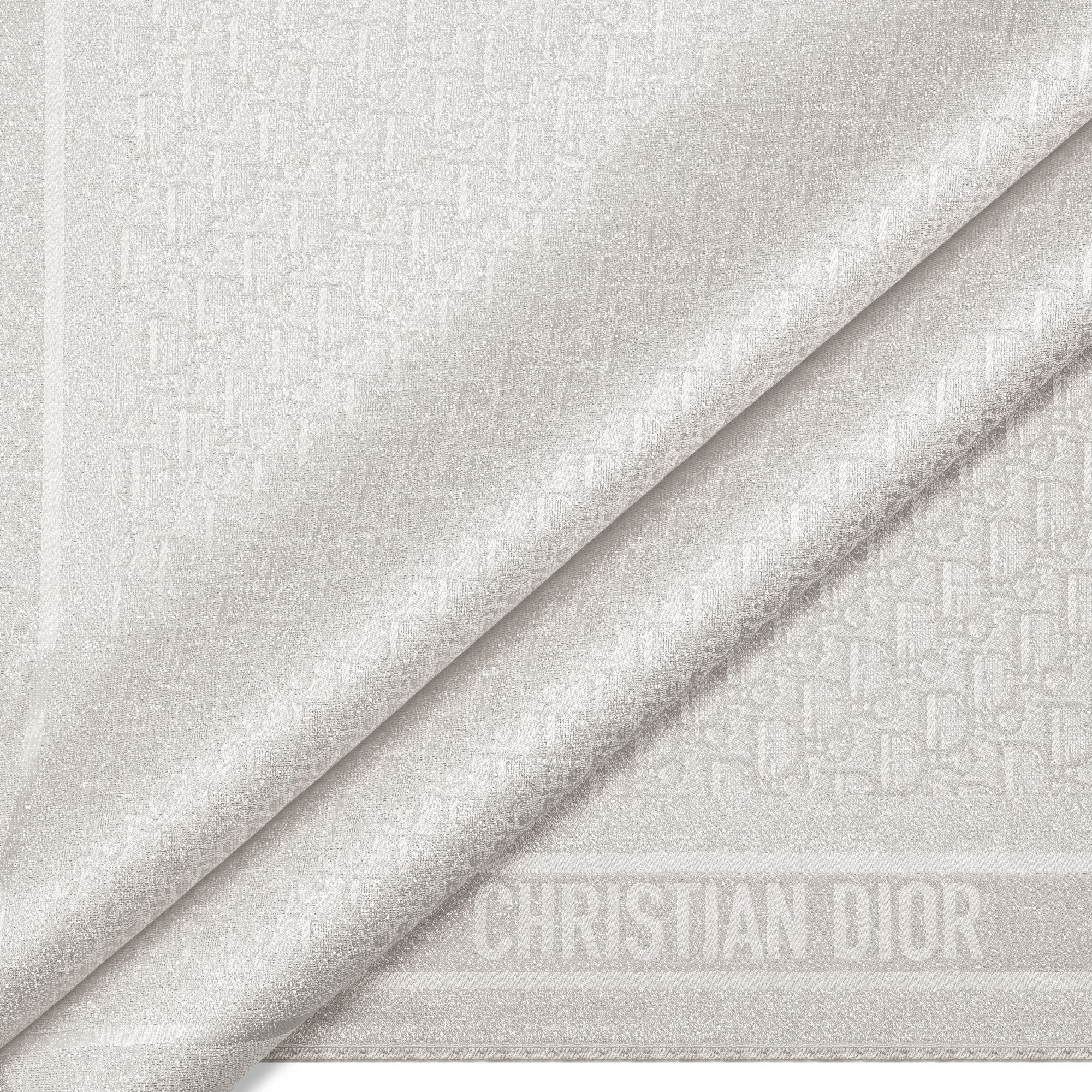 Dior Oblique Natte Shawl Silver-Tone Silk and Cashmere Blend with ...