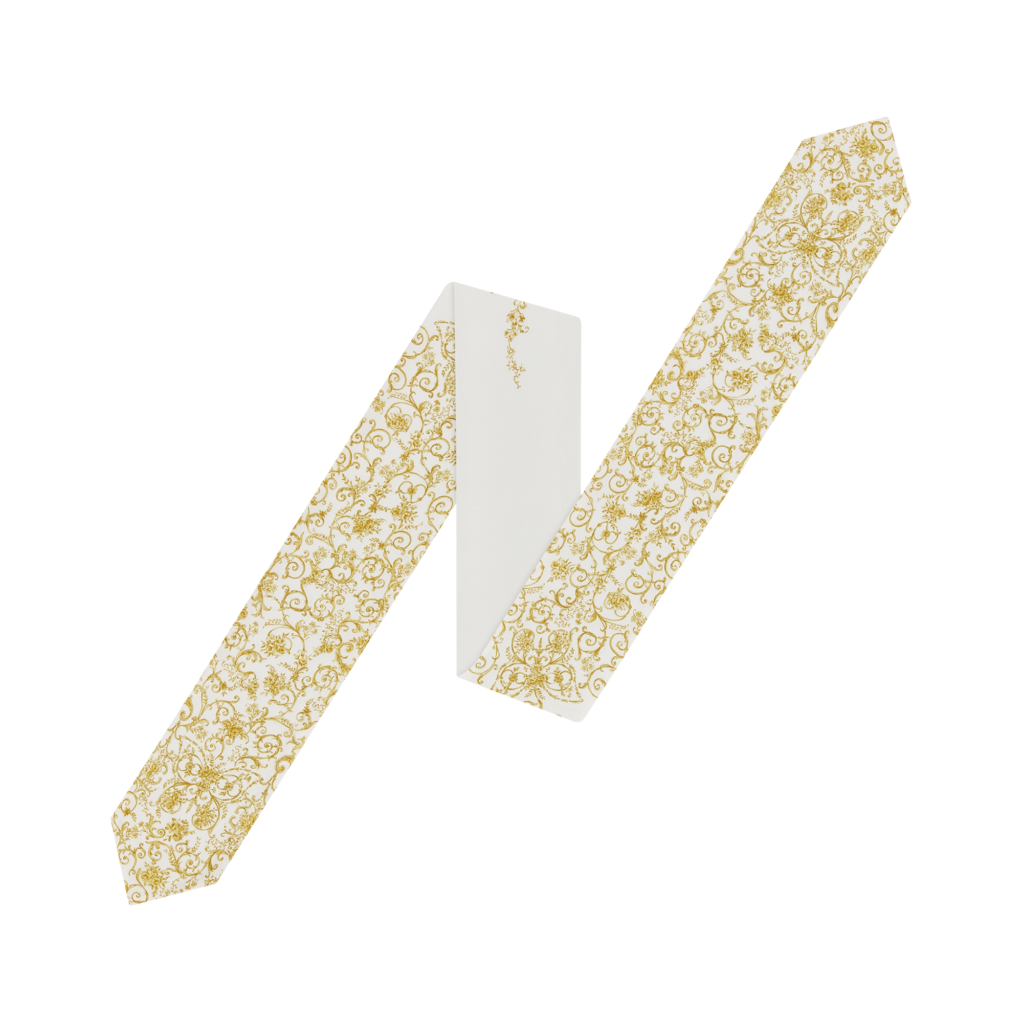 Maxi Dioresque Butterfly Mitzah Scarf White and Gold-Tone Silk Twill | DIOR