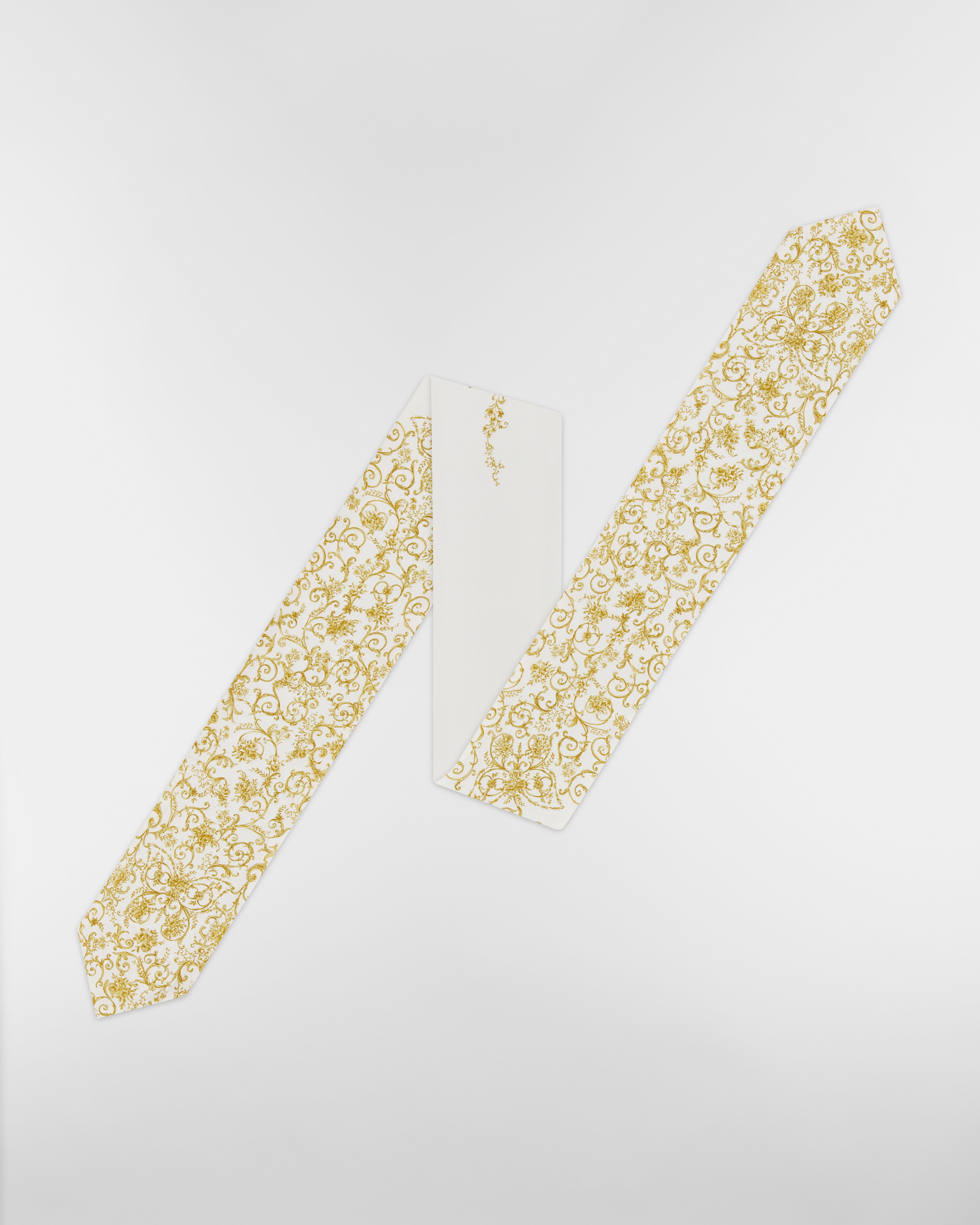 Mitzah maxi Dioresque Butterfly Twill di seta bianco e color oro | DIOR