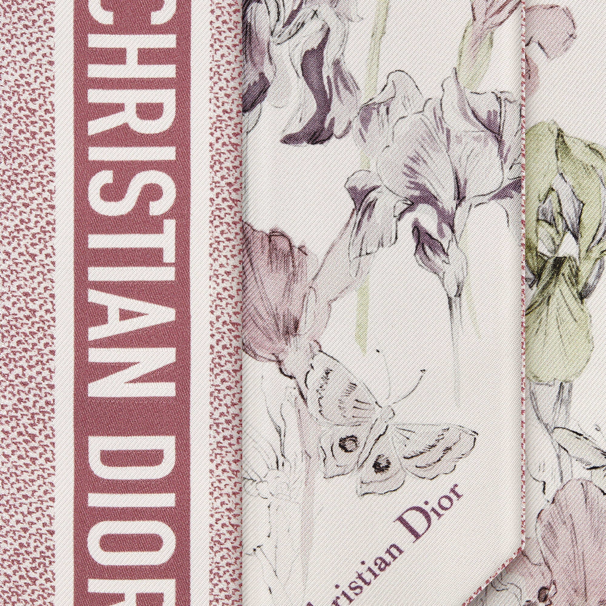 Butterflies & Iris Mitzah Scarf White and Powder Pink Multicolor Silk ...