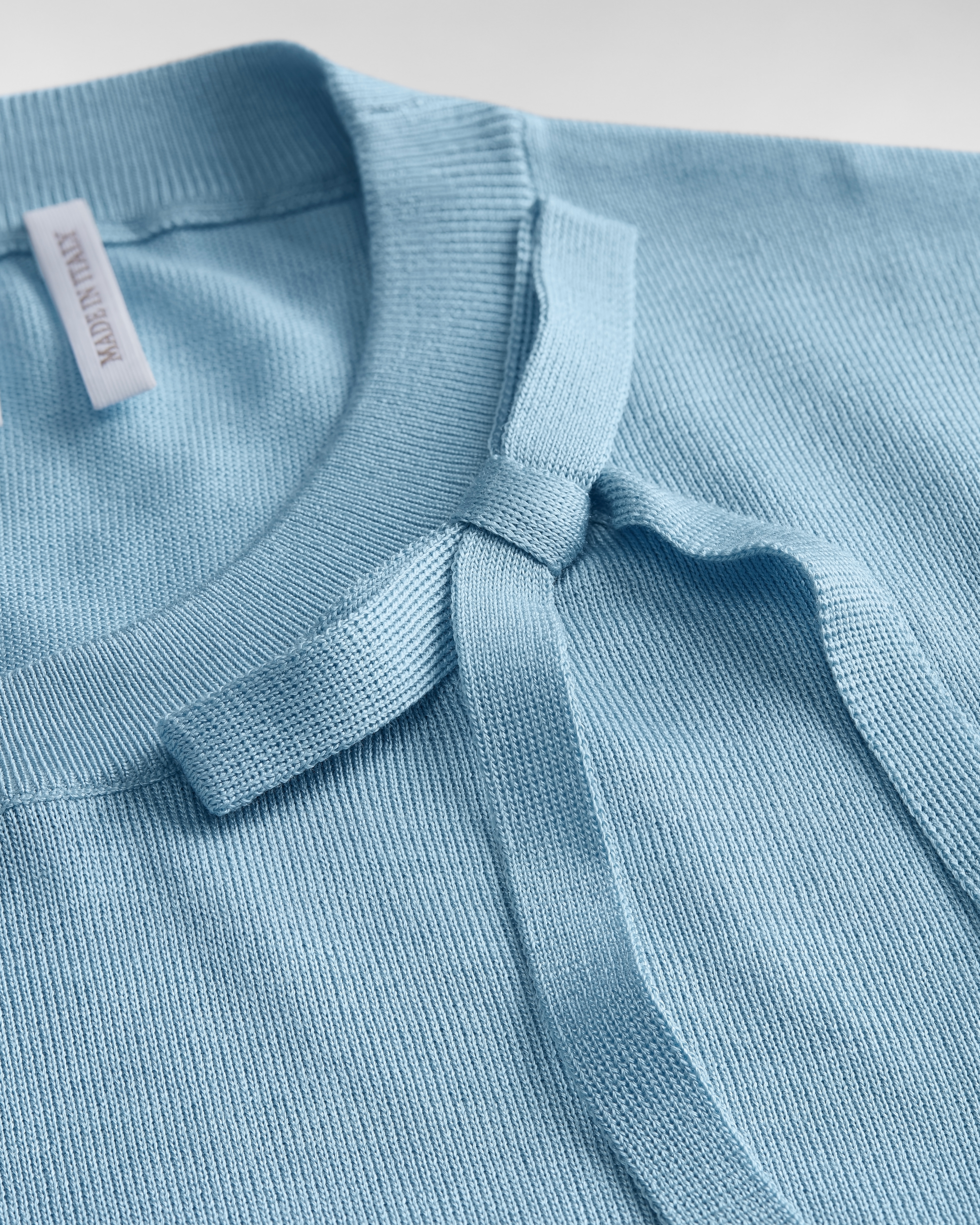 Short-Sleeved Fitted Sweater Sky Blue Silk Knit | DIOR
