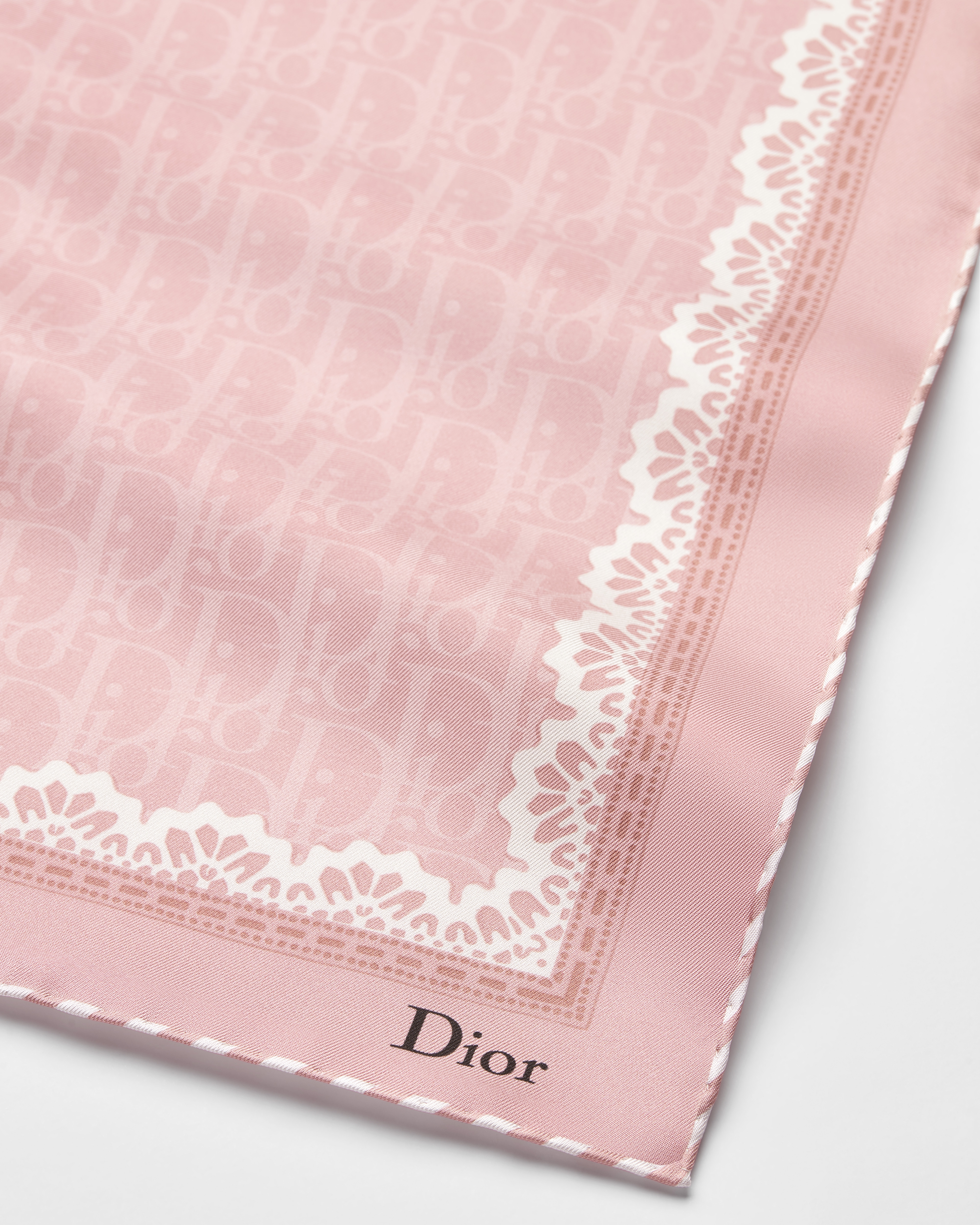 Pañuelo cuadrado 70 Dior Médaillon Sarga de seda rosa | DIOR