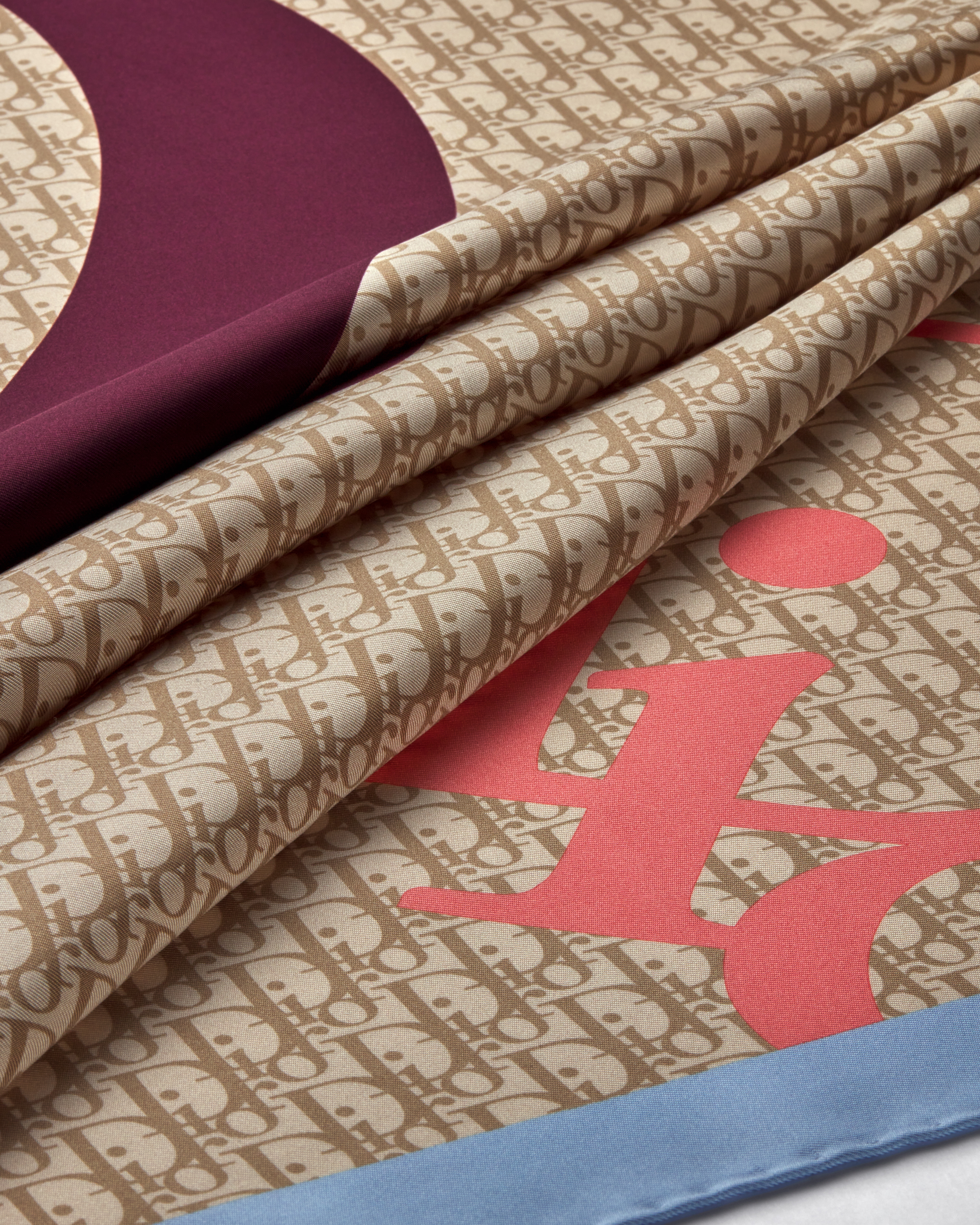 Dior Or Dior Infini 90 Square Scarf Beige Multicolor Silk Twill | DIOR