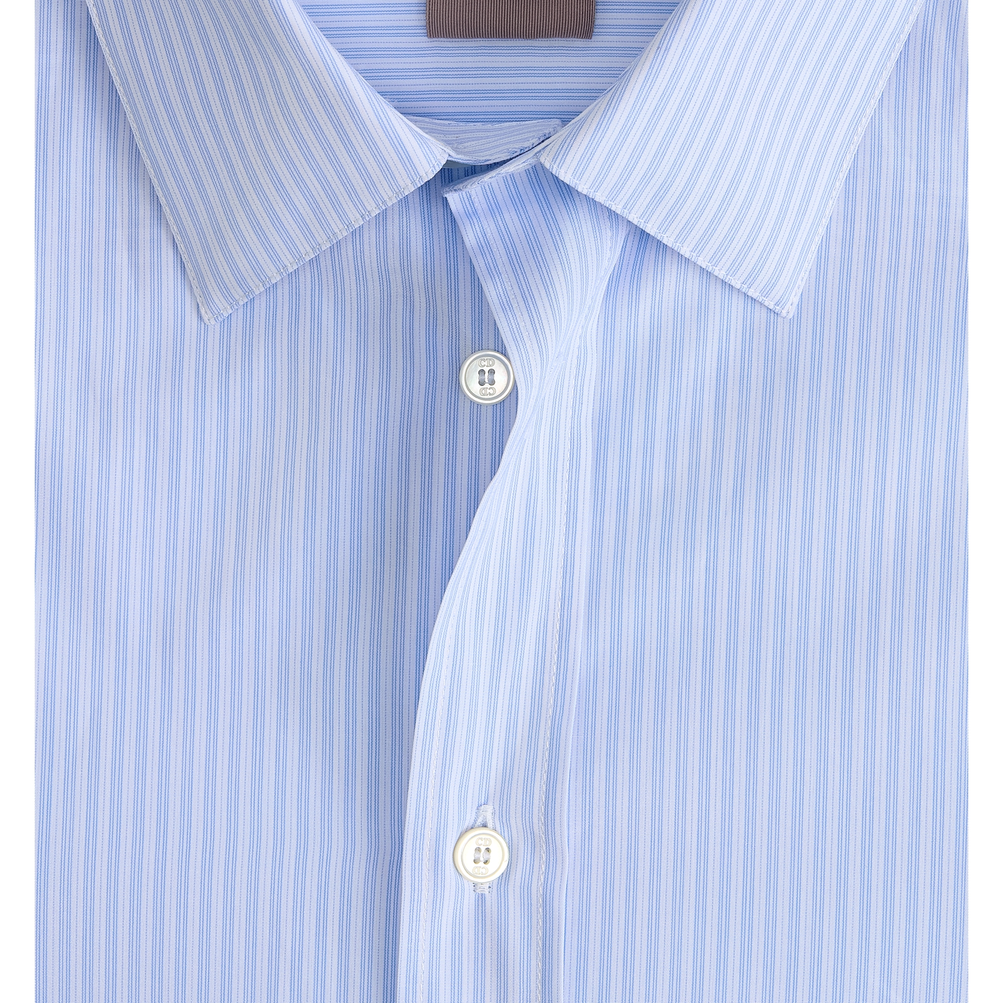 Shirt with Dior Embroidery Blue Striped Cotton Poplin | DIOR