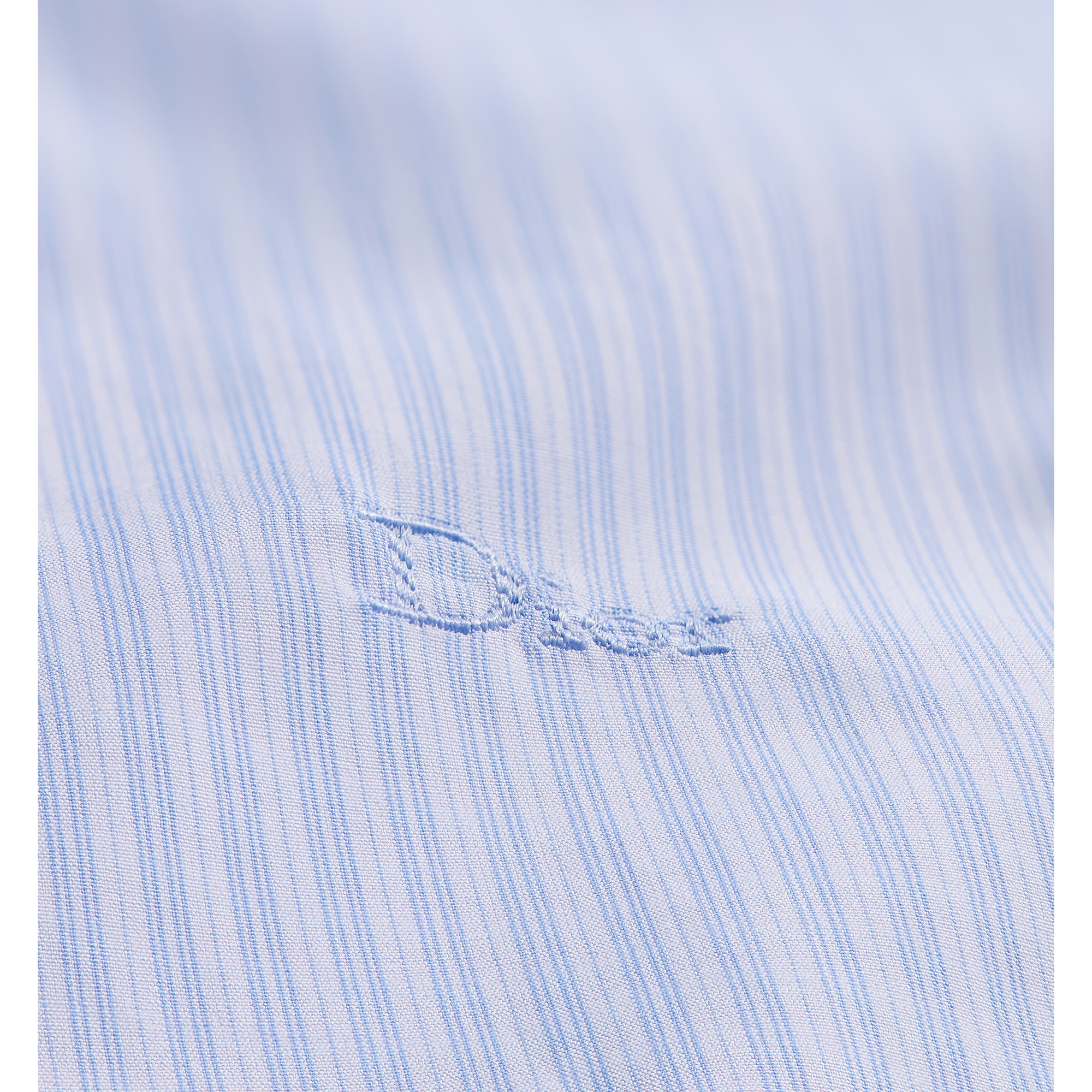 Shirt with Dior Embroidery Blue Striped Cotton Poplin | DIOR