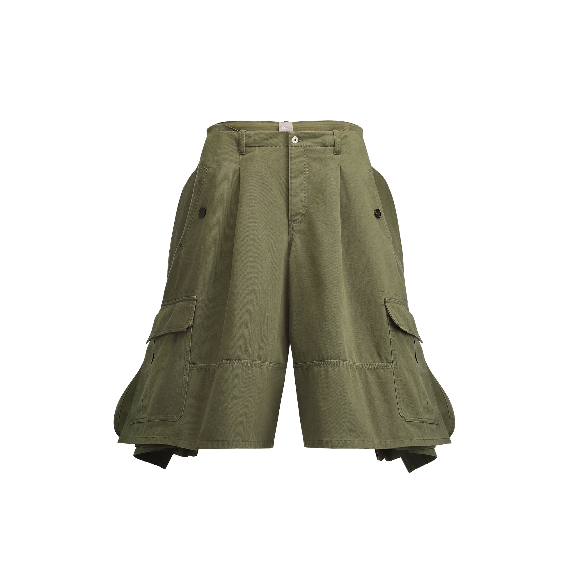 Delft Bermuda Shorts Green Cotton Twill | DIOR