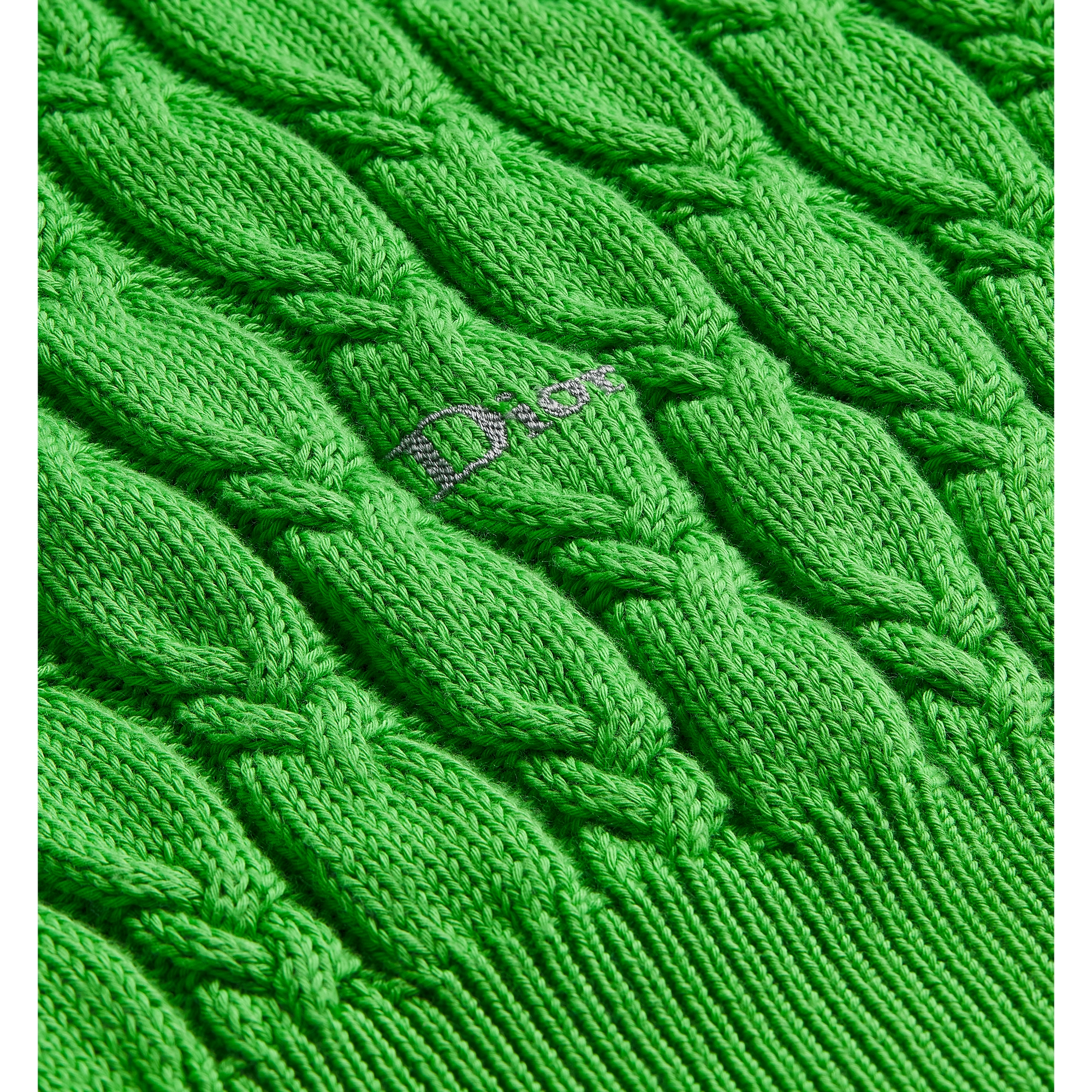 Cable-Knit Sweater Green Cotton Knit | DIOR