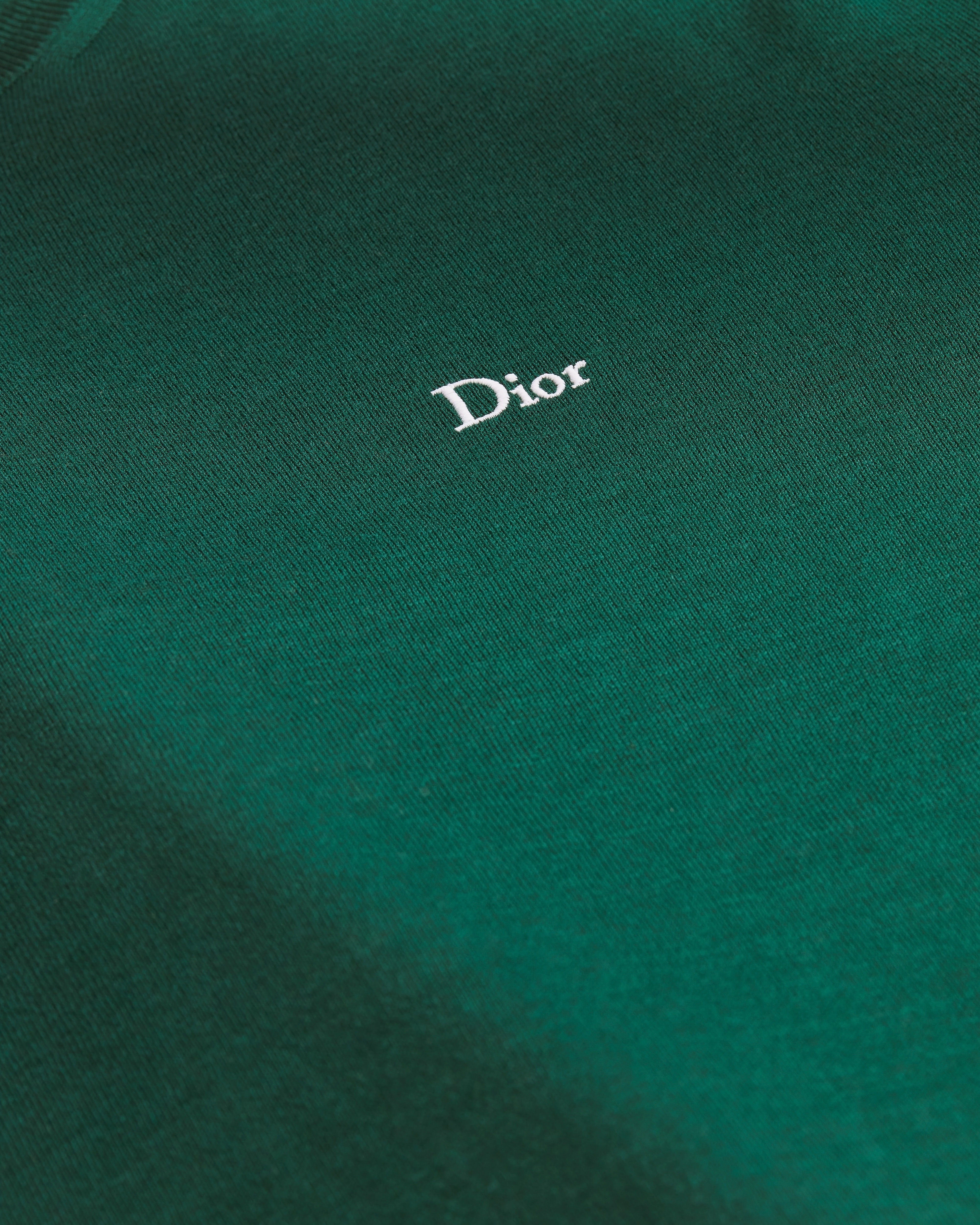 Long-Sleeved T-Shirt Green Cotton-Silk Jersey | DIOR