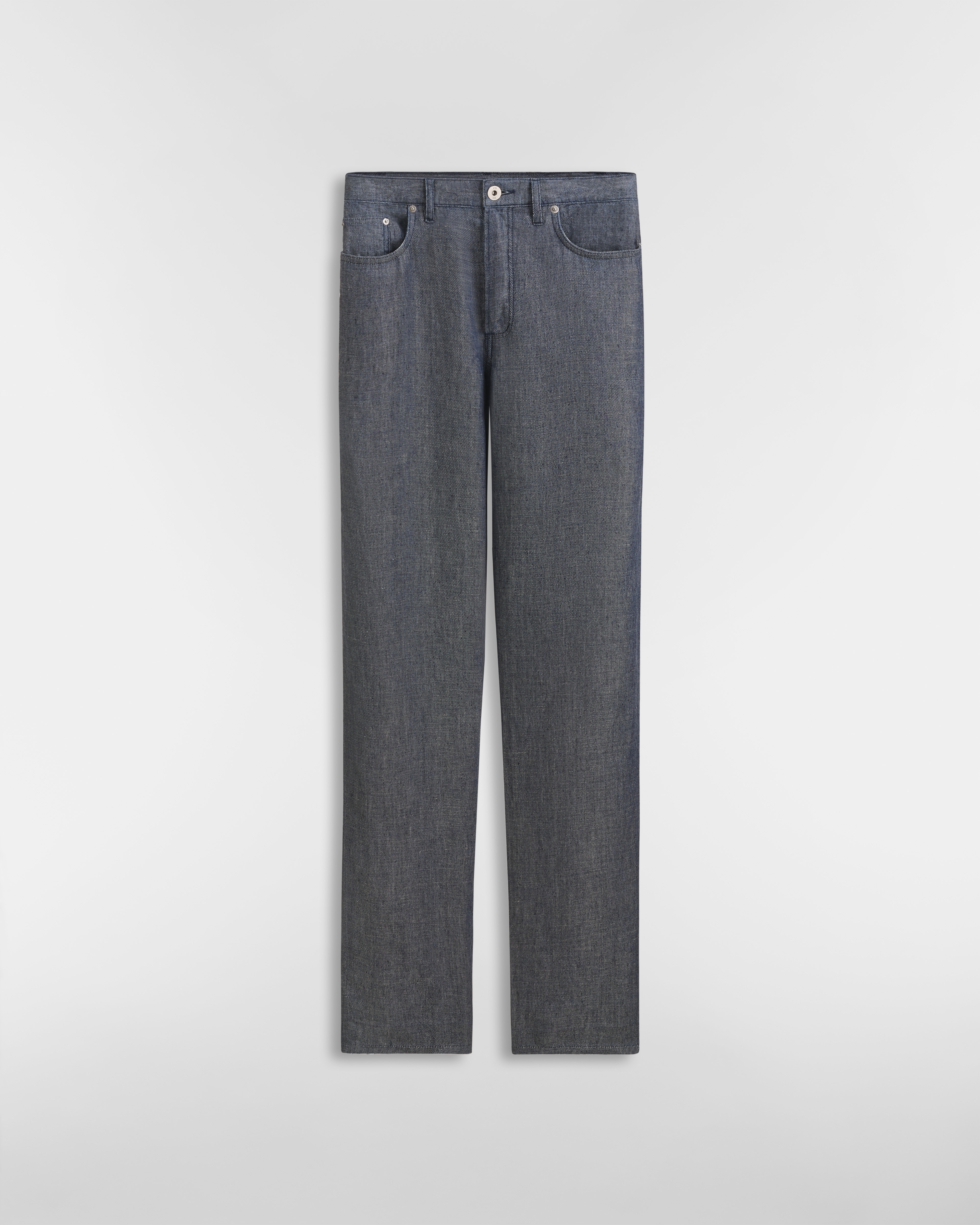 Jean regular long Sergé de lin bleu | DIOR