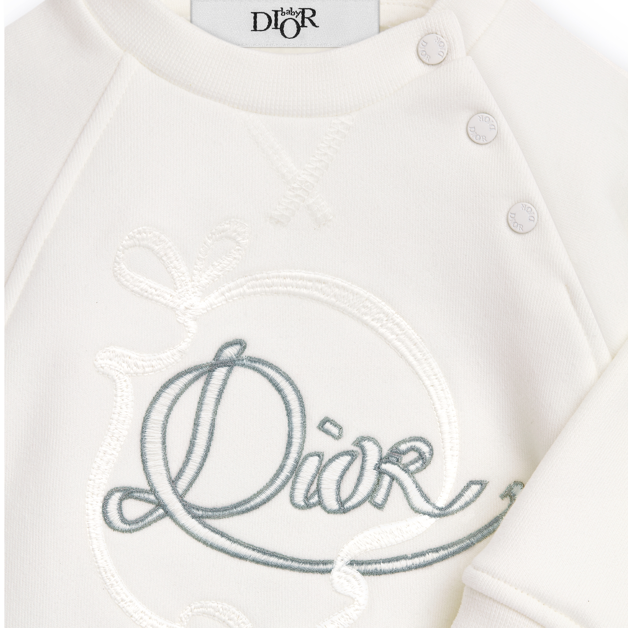 Baby Sweatshirt Ivory Brushed Cotton Fleece | DIOR