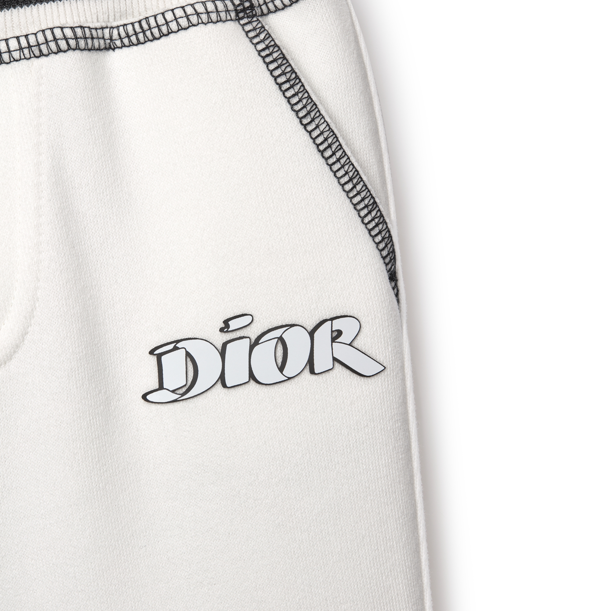 Baby Track Pants Ivory Brushed Cotton Fleece | DIOR
