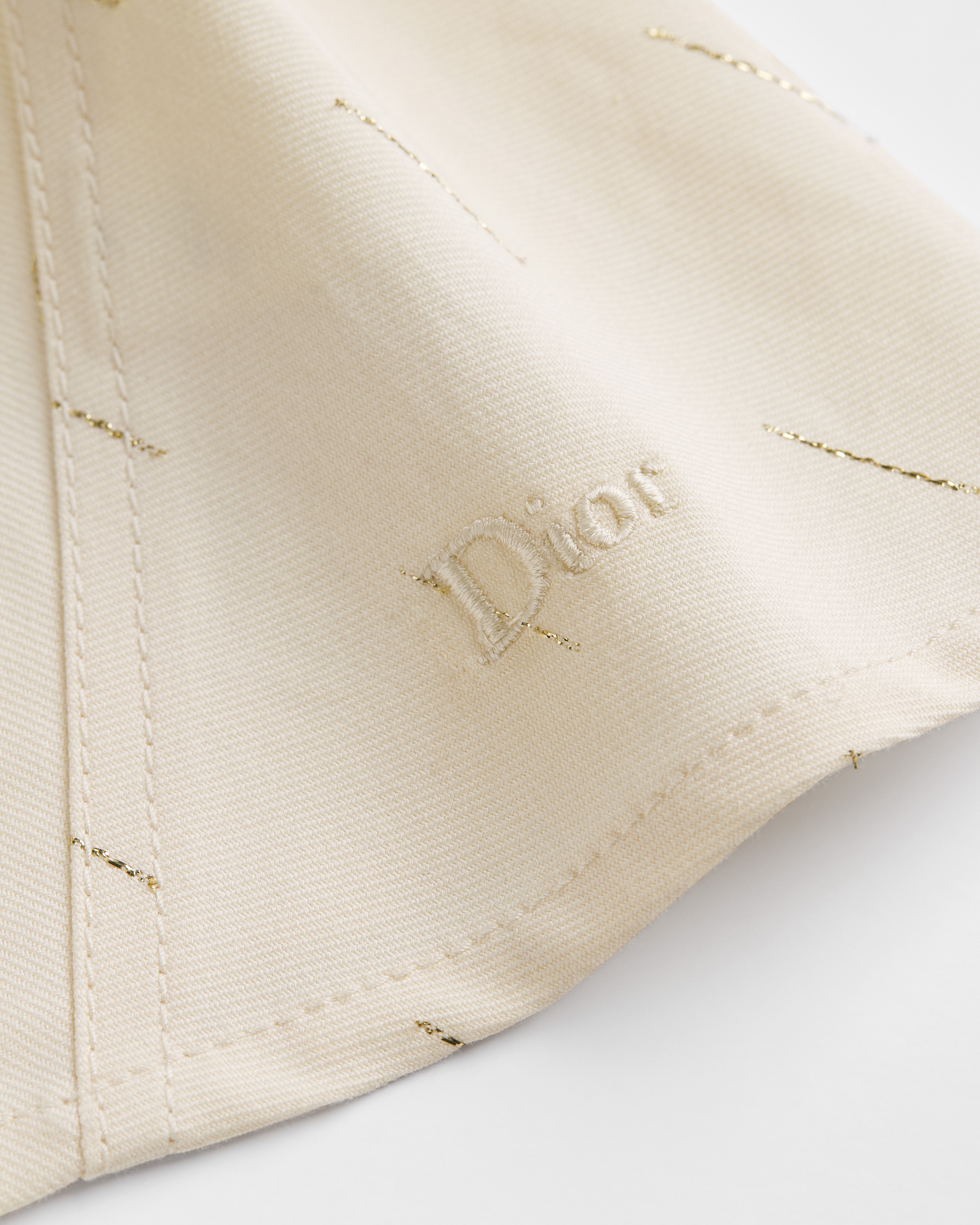 Kids' A-Line Skirt Vanilla and Gold-Tone Cotton Gabardine | DIOR