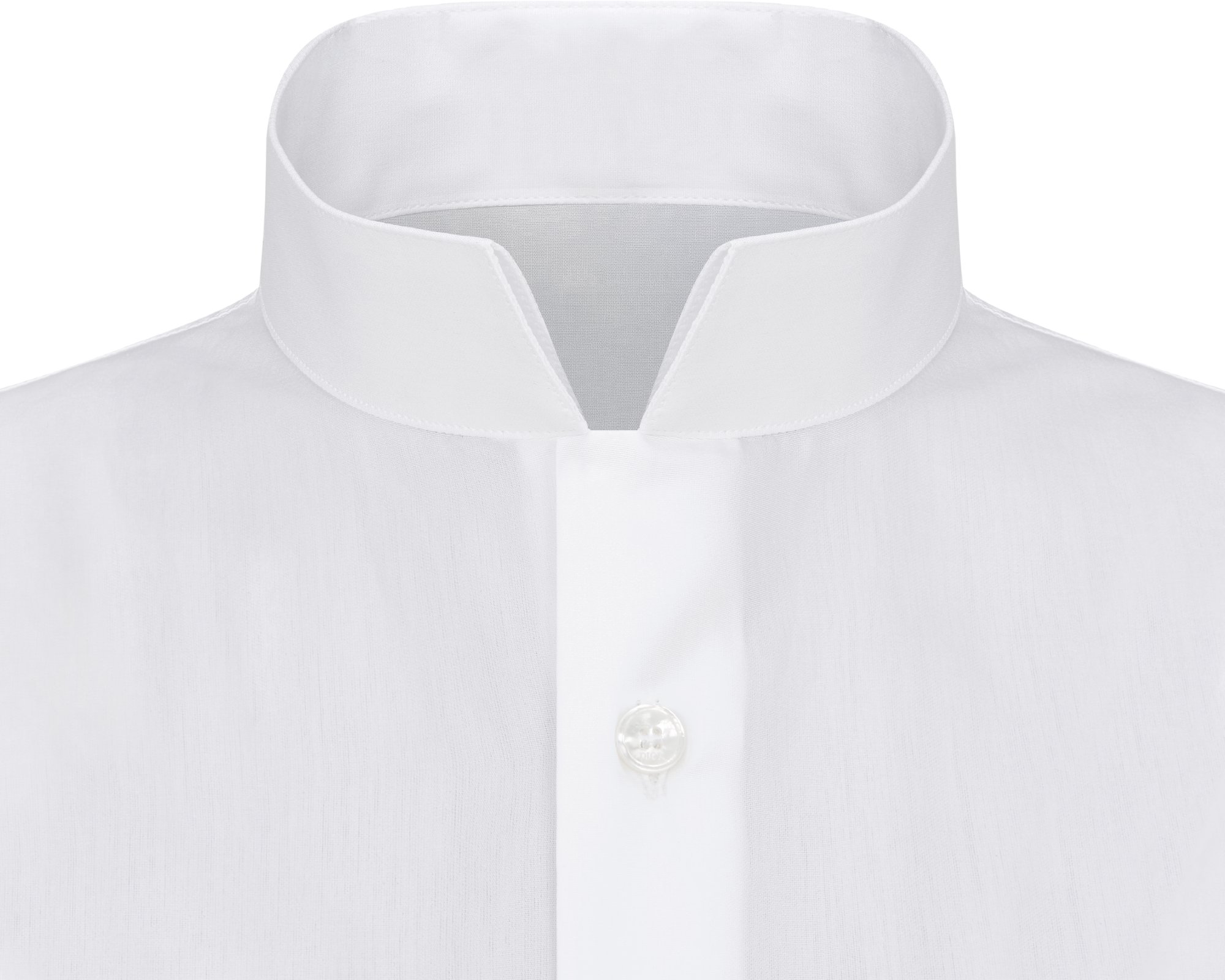 Camicia con colletto alla coreana Popeline di cotone bianca | DIOR