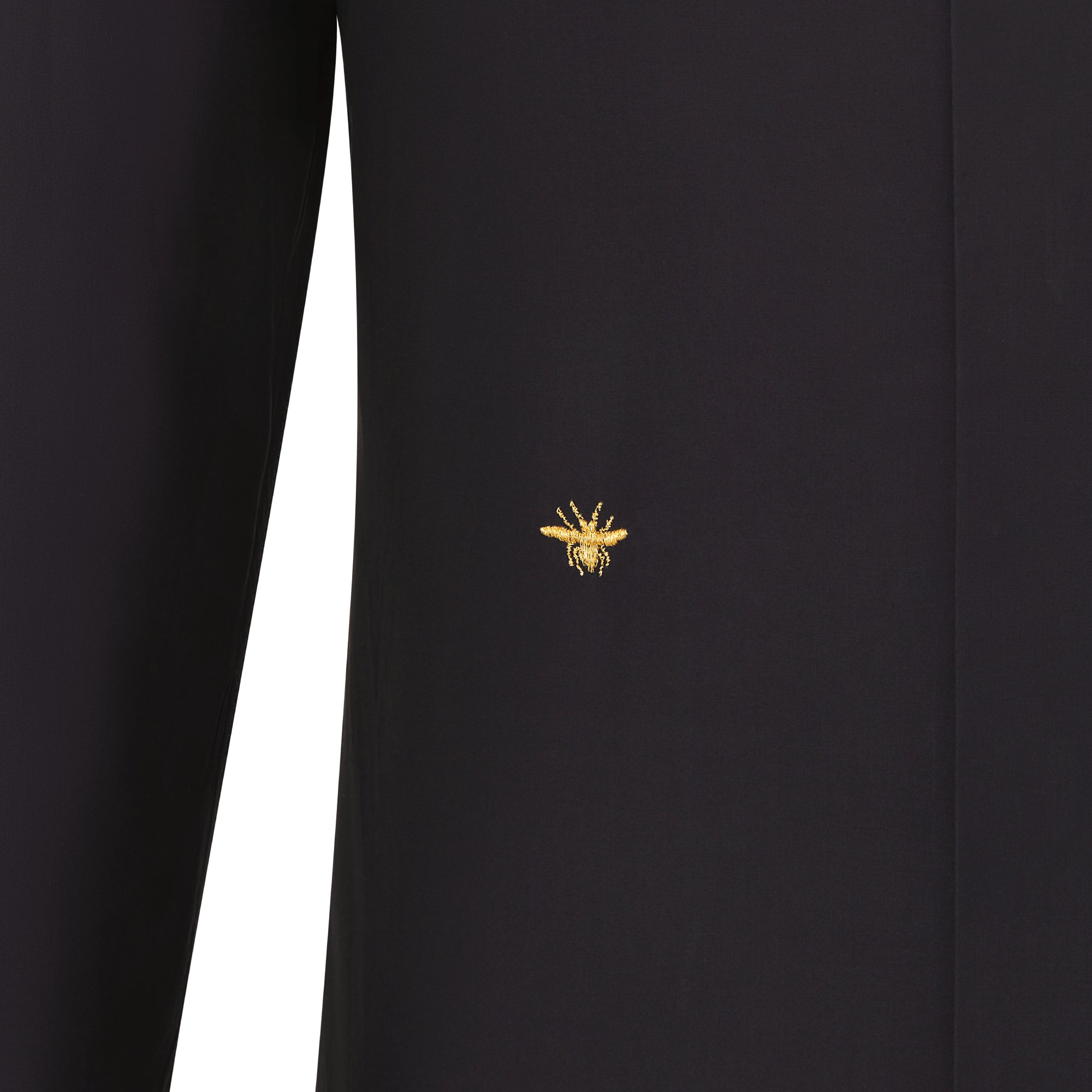 Shirt with Gold Bee Embroidery Black Cotton Poplin | DIOR