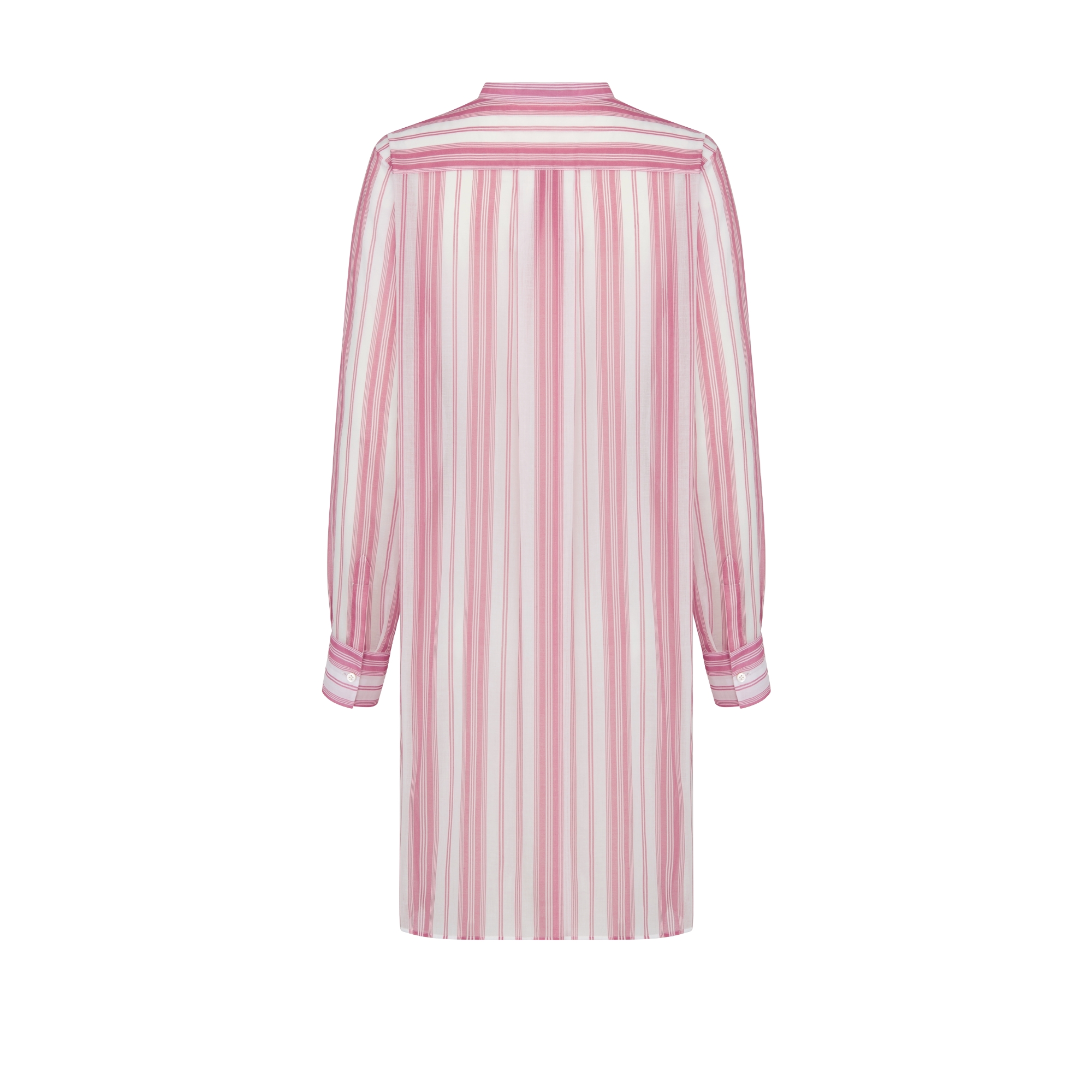 Blusa larga Dioriviera Muselina de algodón D-Stripes blanco y rosa flor ...