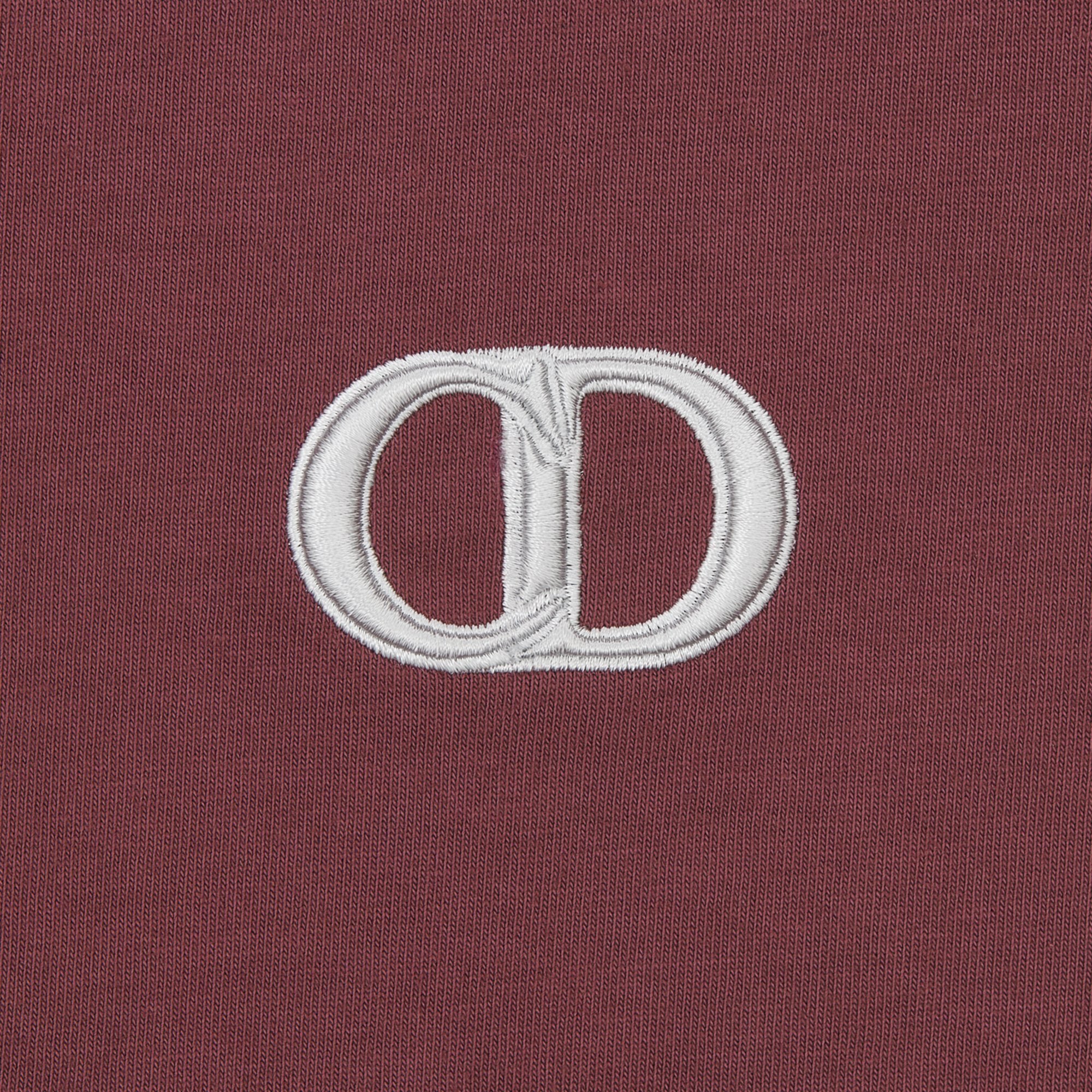 CD Icon T-Shirt, Relaxed Fit Burgundy Cotton Jersey | DIOR