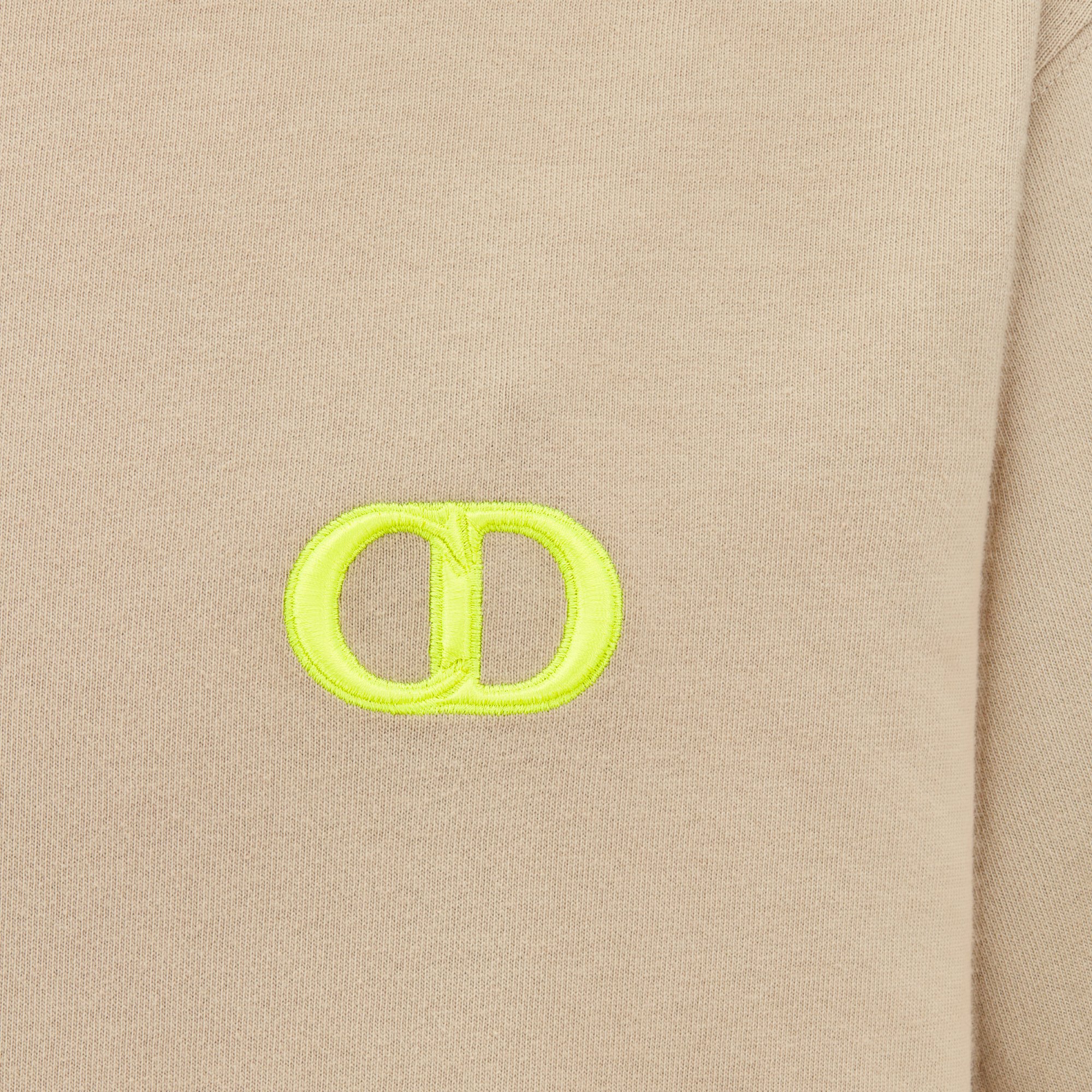 CD Icon T-Shirt, Relaxed Fit Beige Cotton Jersey | DIOR