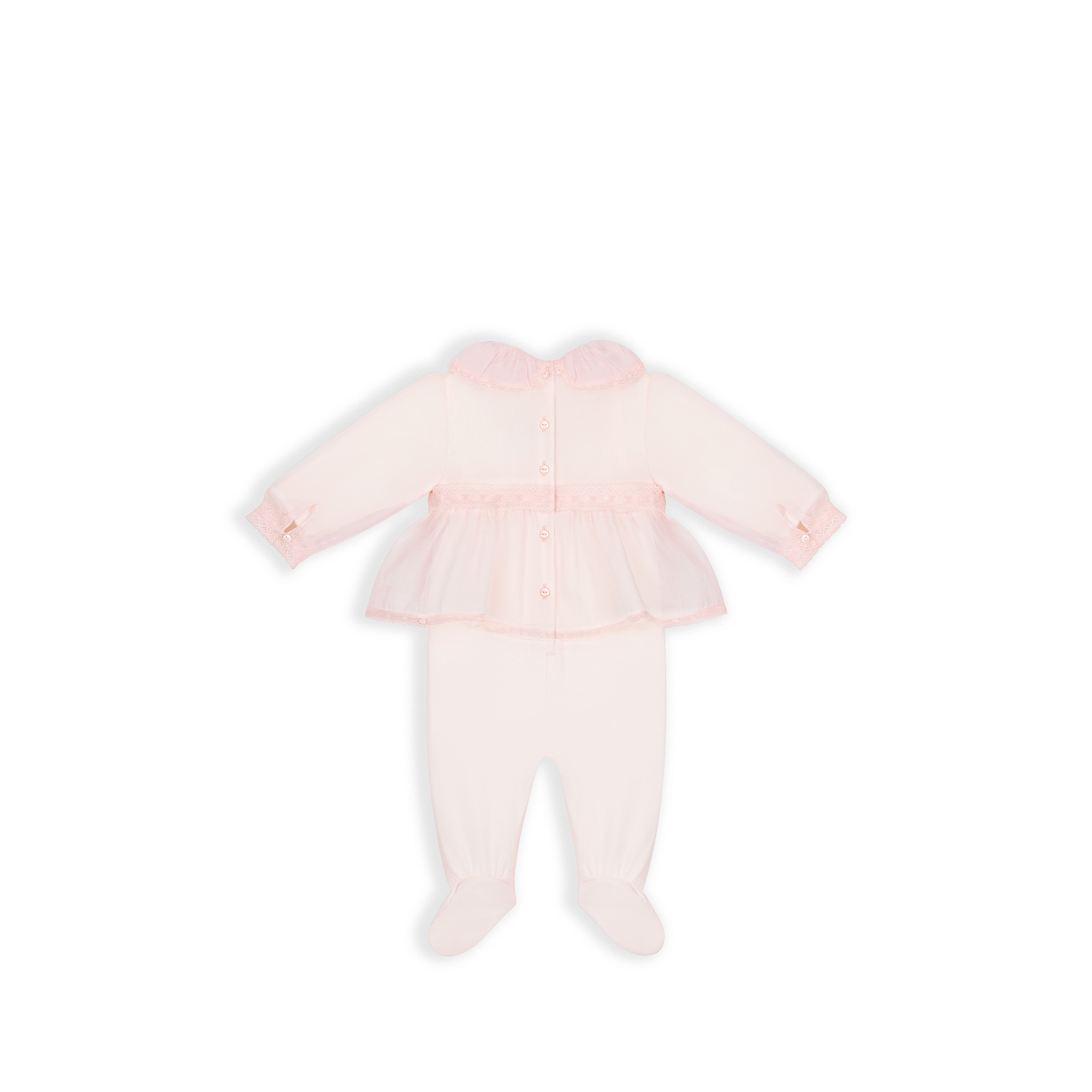 Pyjama-guimpe Nanouchka Interlock et voile de coton rose pâle | DIOR