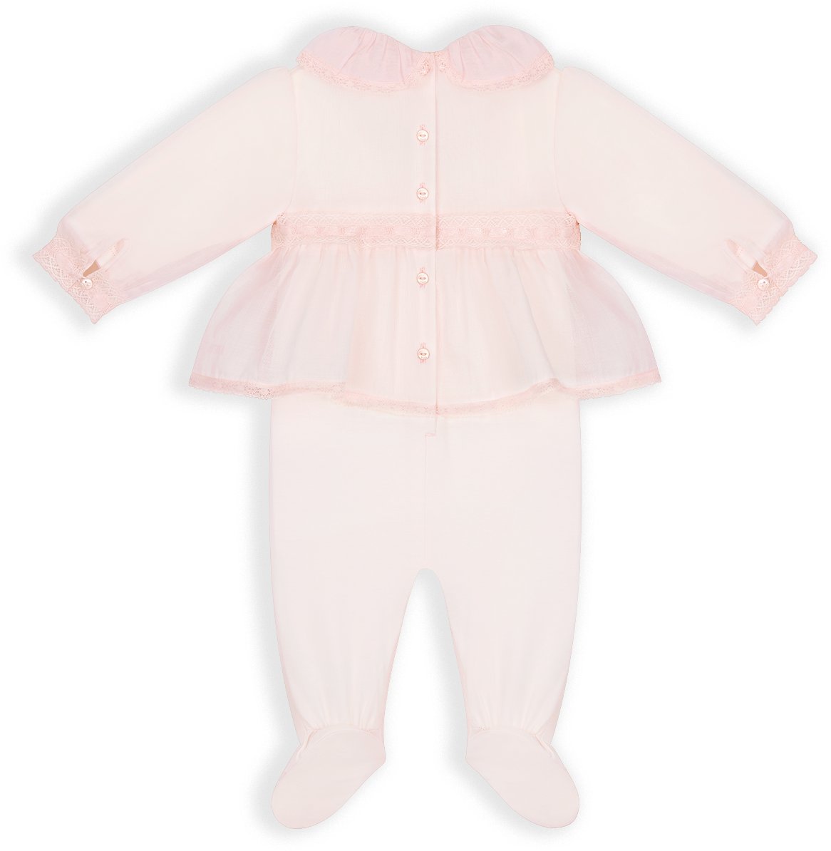 Nanouchka One-Piece Pajama Pale Pink Cotton Interlock and Voile | DIOR