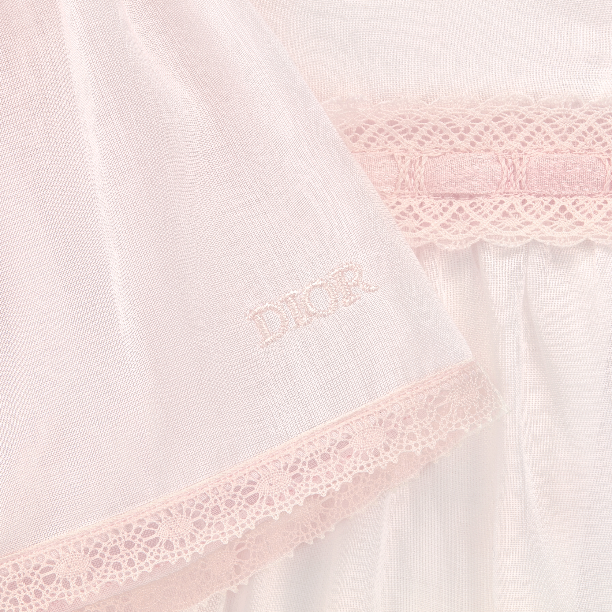 Pyjama-guimpe Nanouchka Interlock et voile de coton rose pâle | DIOR